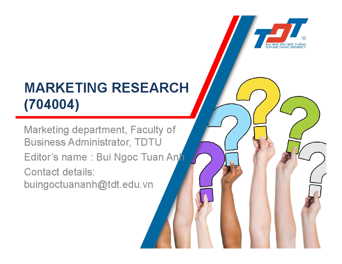 02. Chapter 02 Defining the Marketing Research Problem and Developing ...