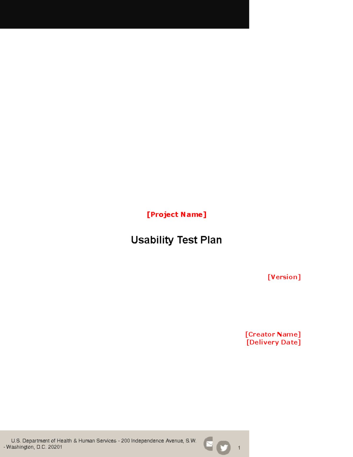 Usability Test Plan Template - [Project Name] Usability Test Plan ...