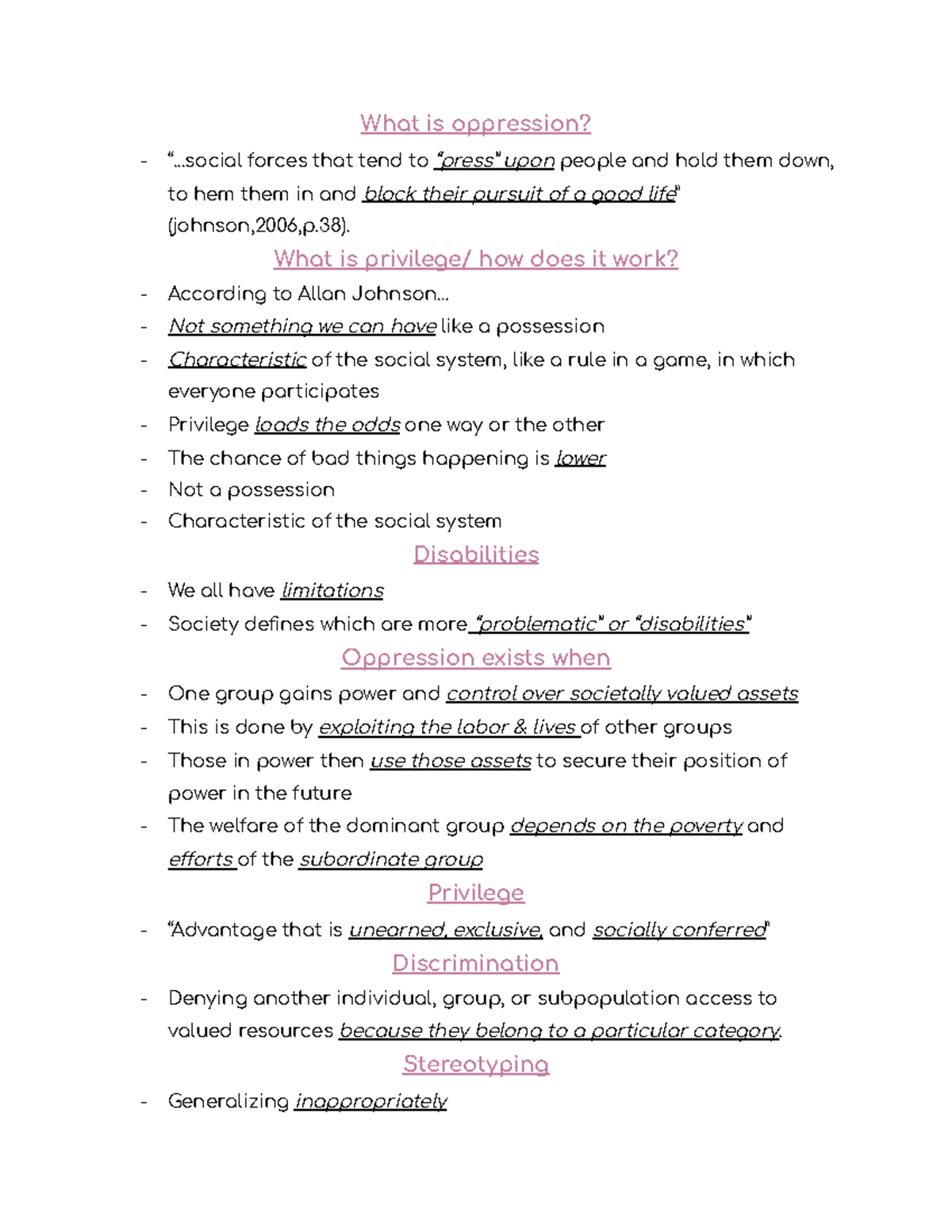 What is Oppression? - What is oppression?