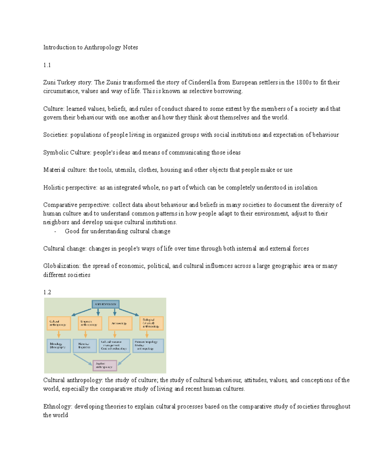 Anthro Notes - Introduction to Anthropology Notes Zuni Turkey story ...