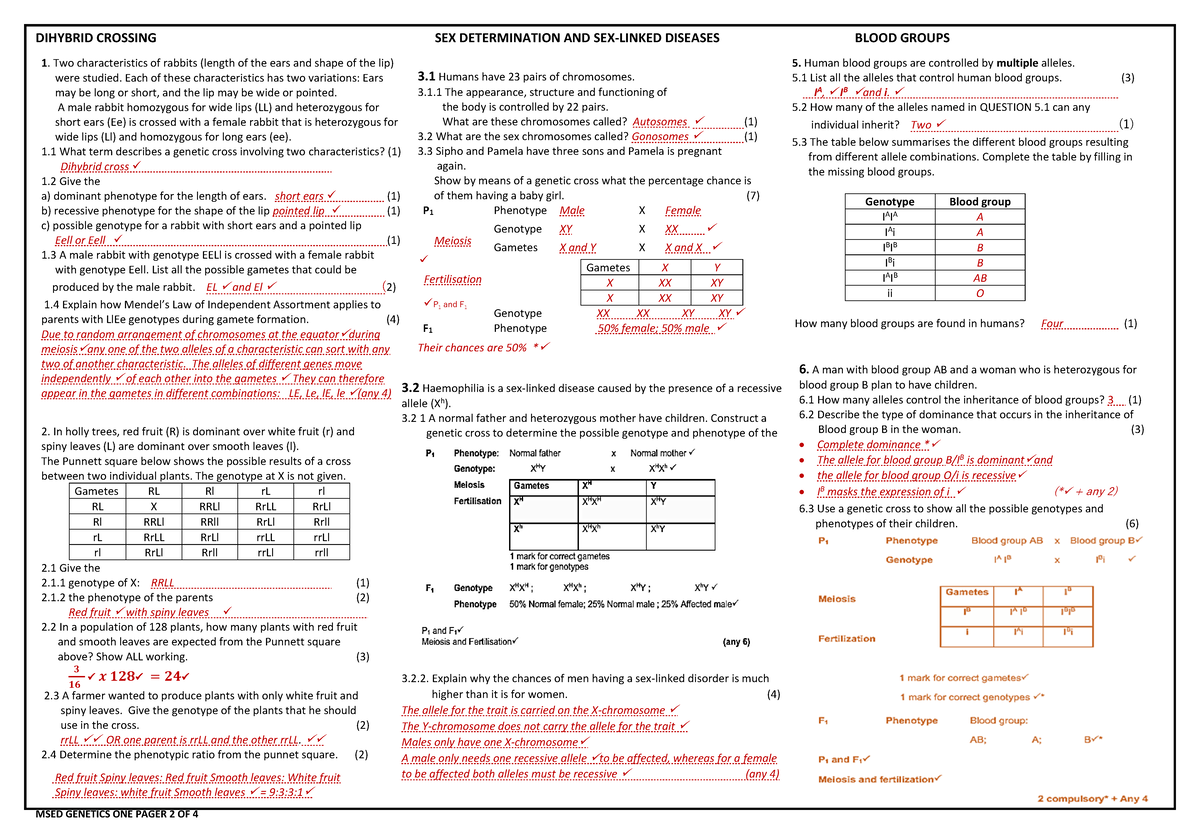 14.2 MEMO Genetics 1Pager 2 of 4 - MSED GENETICS ONE PAGER 2 OF 4 ...