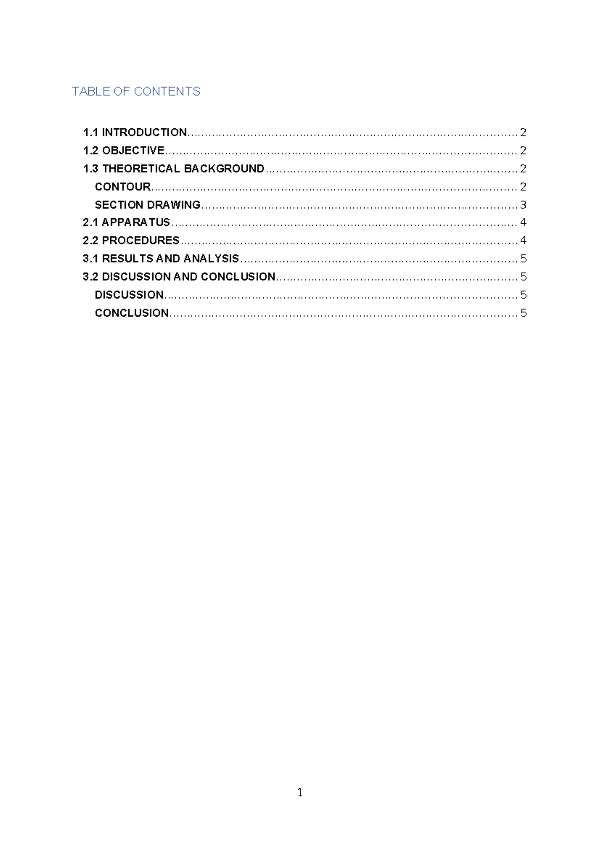 ECG253 - LAB Report 1 - laboratory study a geological map - TABLE OF ...