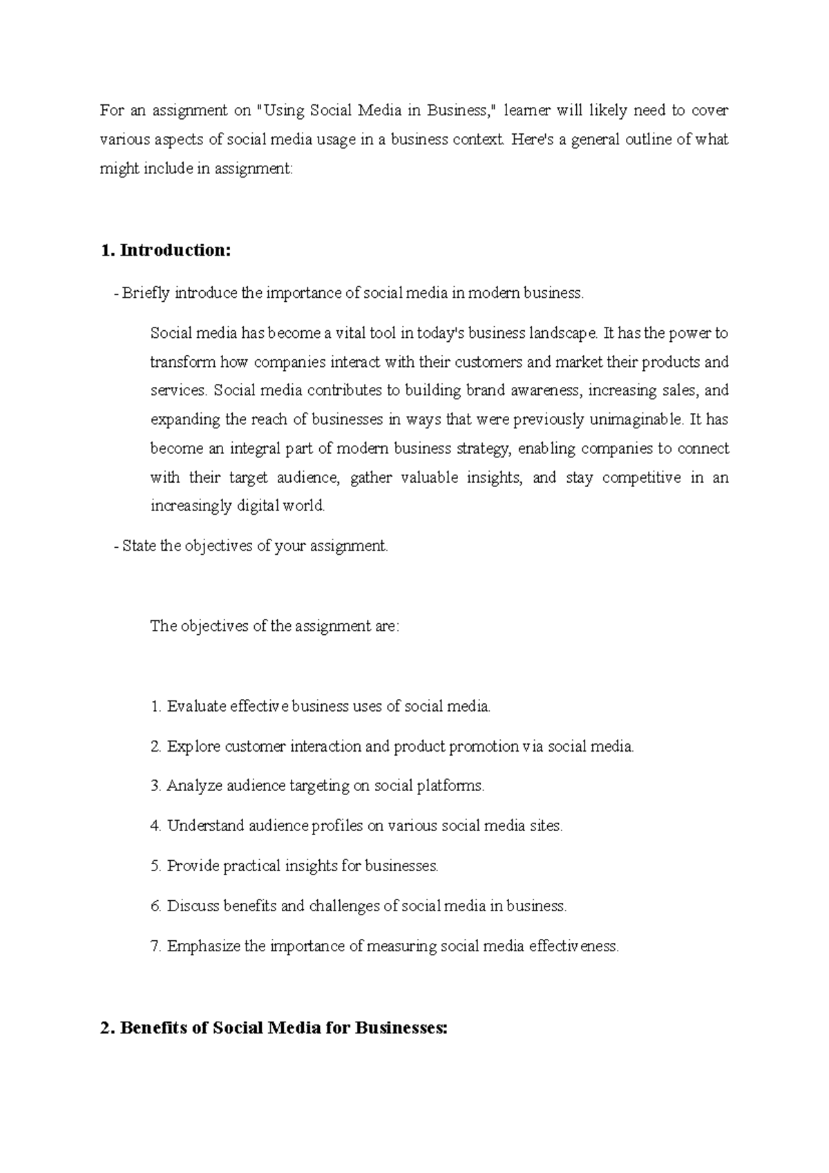 Unit3 social media in business - For an assignment on "Using Social ...