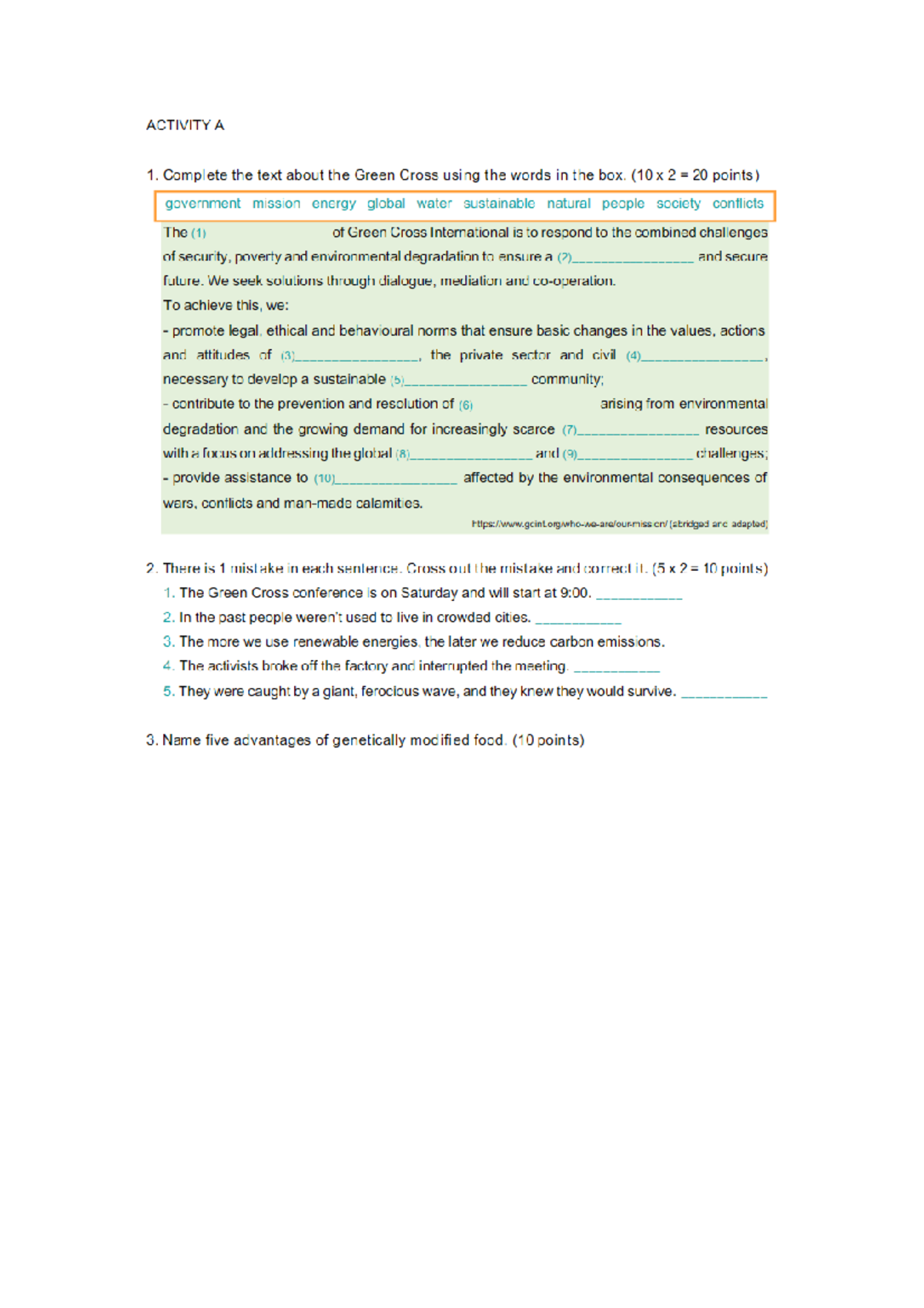 Our world our Environment - English - Studocu