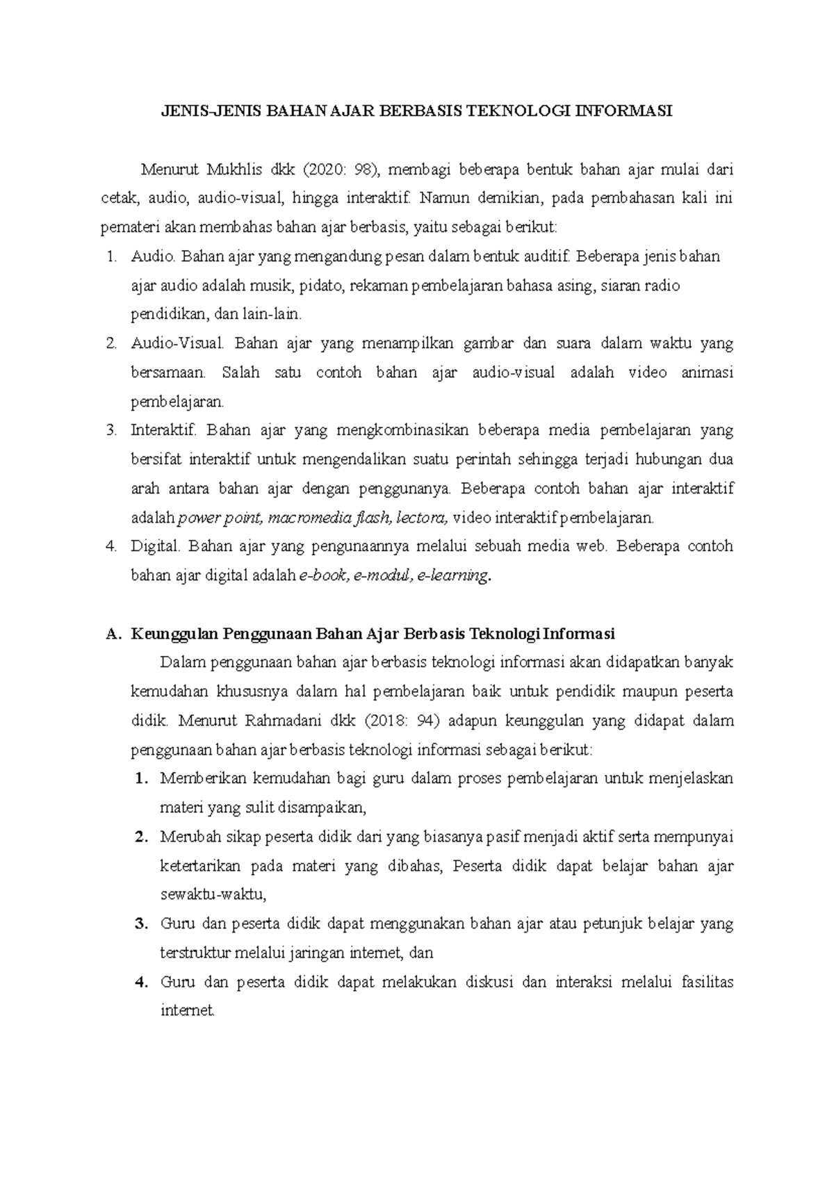 Jenis- Jenis Bahan Ajar Berbasis TI - JENIS-JENIS BAHAN AJAR BERBASIS ...