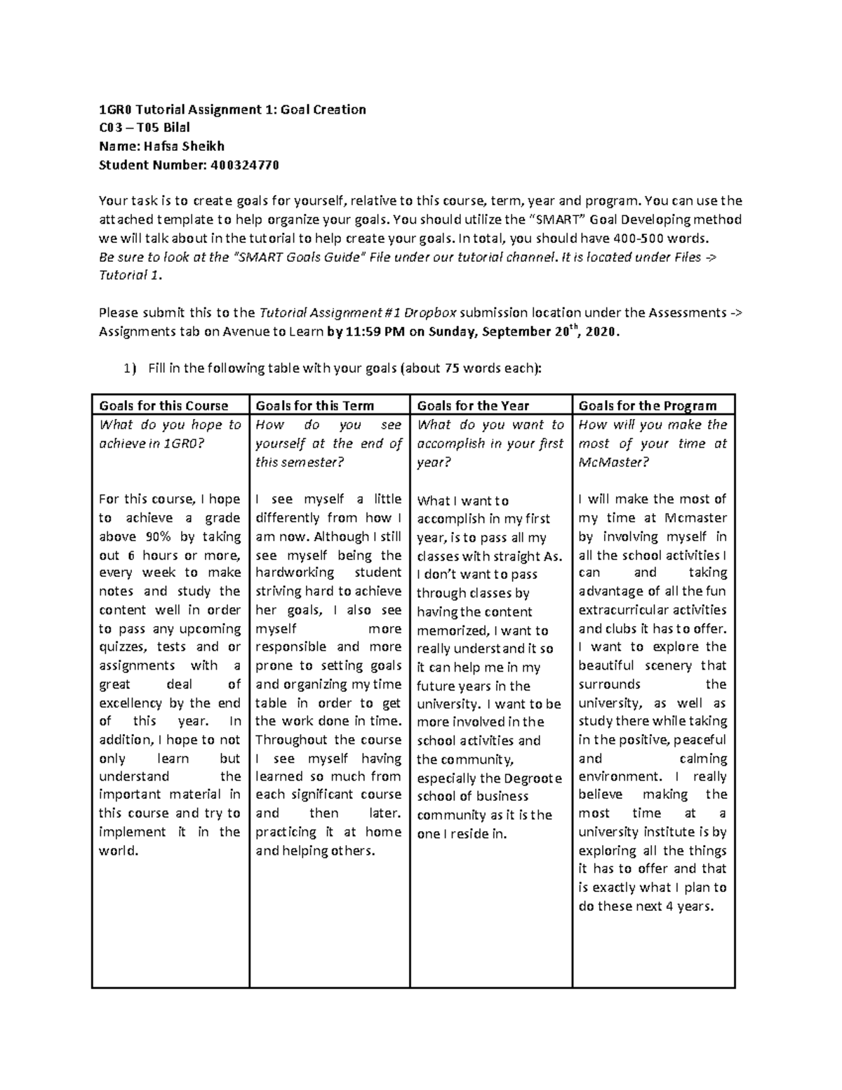 1GR0 Tutorial Assignment 1 - Centre or goal creation - 1GR0 Tutorial ...