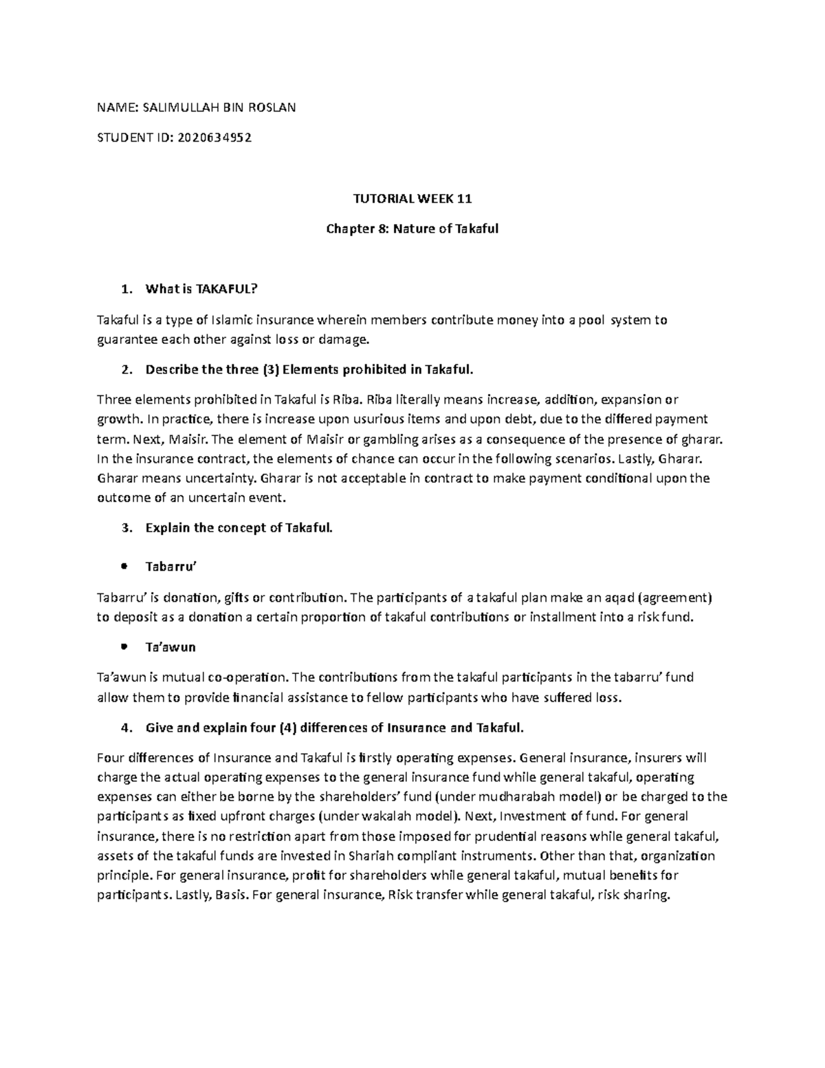 INS200 C8 - tutorial ins - NAME: SALIMULLAH BIN ROSLAN STUDENT ID: 2020634952 TUTORIAL WEEK 11 ...