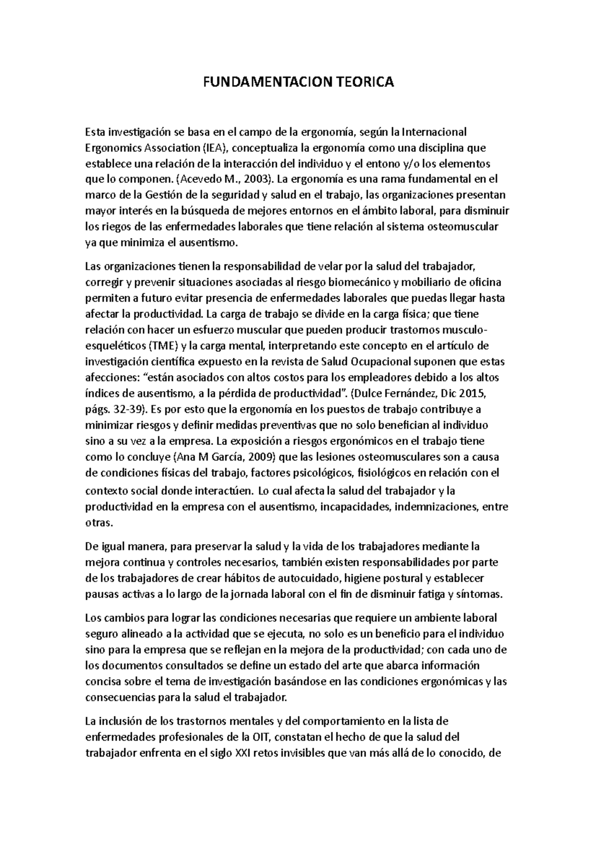 Fundamentacion Teorica - FUNDAMENTACION TEORICA Esta investigación se ...