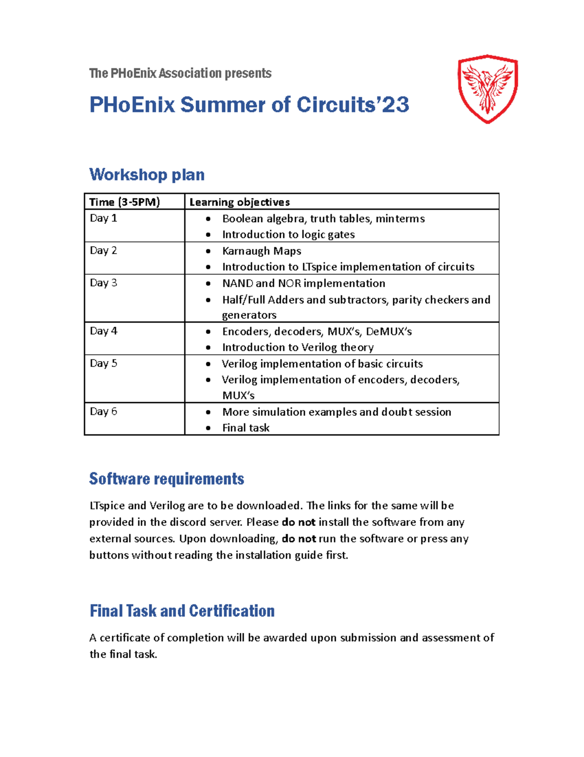 PSo C 23 handout - wedwefwef - The PHoEnix Association presents PHoEnix ...