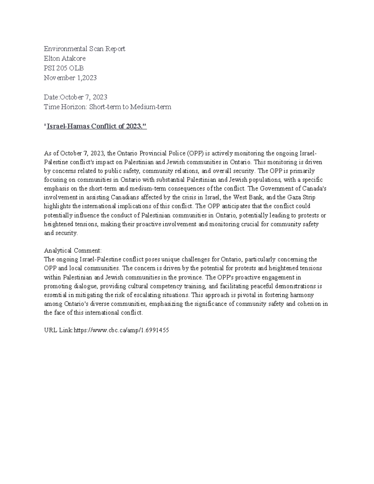 Environmental scan - major important assignment - Environmental Scan ...