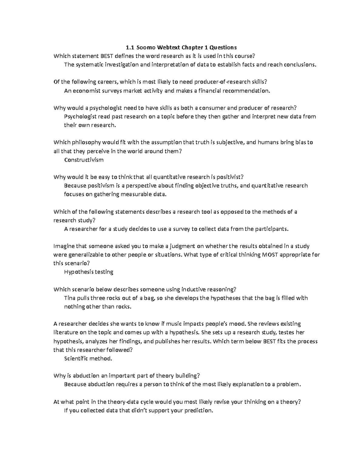 1-1 Soomo Webtext Chapter 1 Questions - 1 Soomo Webtext Chapter 1 Questions Which statement BEST ...