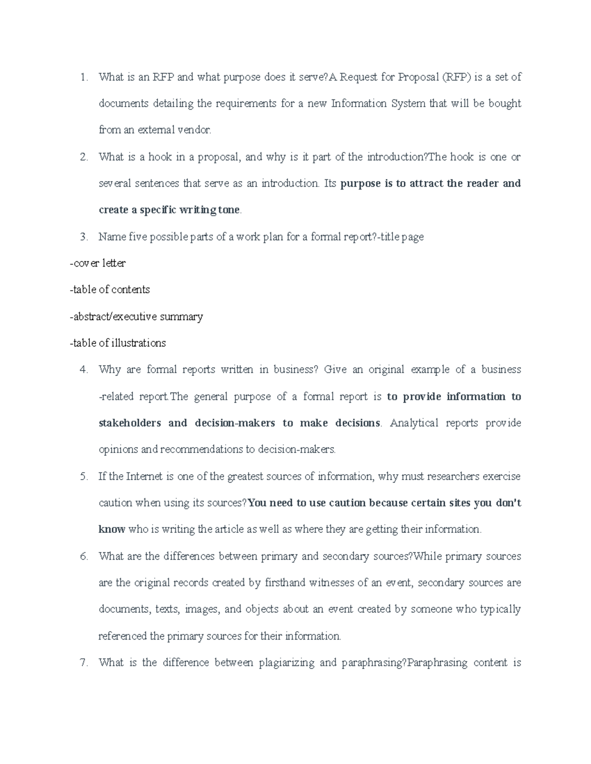 English assignments. Chapter 10 assignment - What is an RFP and what ...