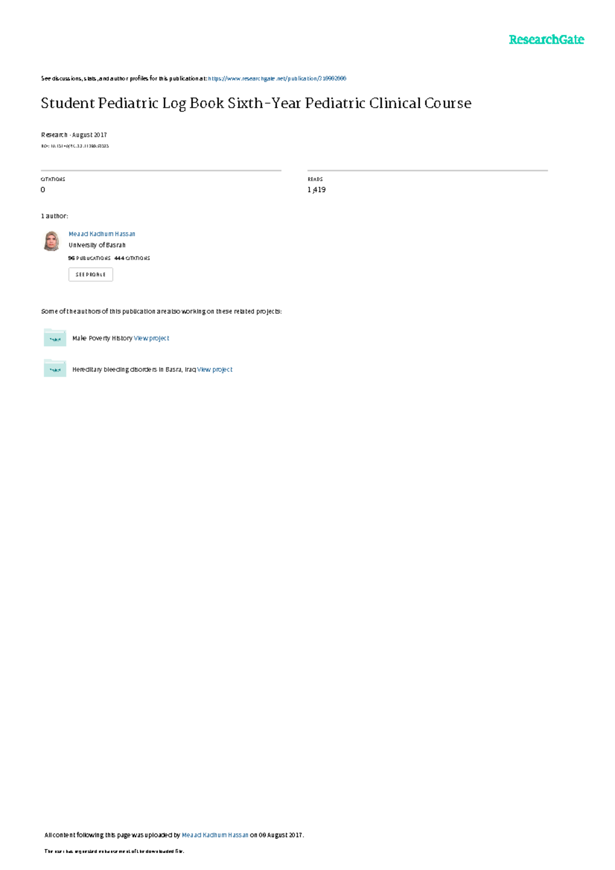 Student Paediatric Log Book - See discussions, stats, and author ...