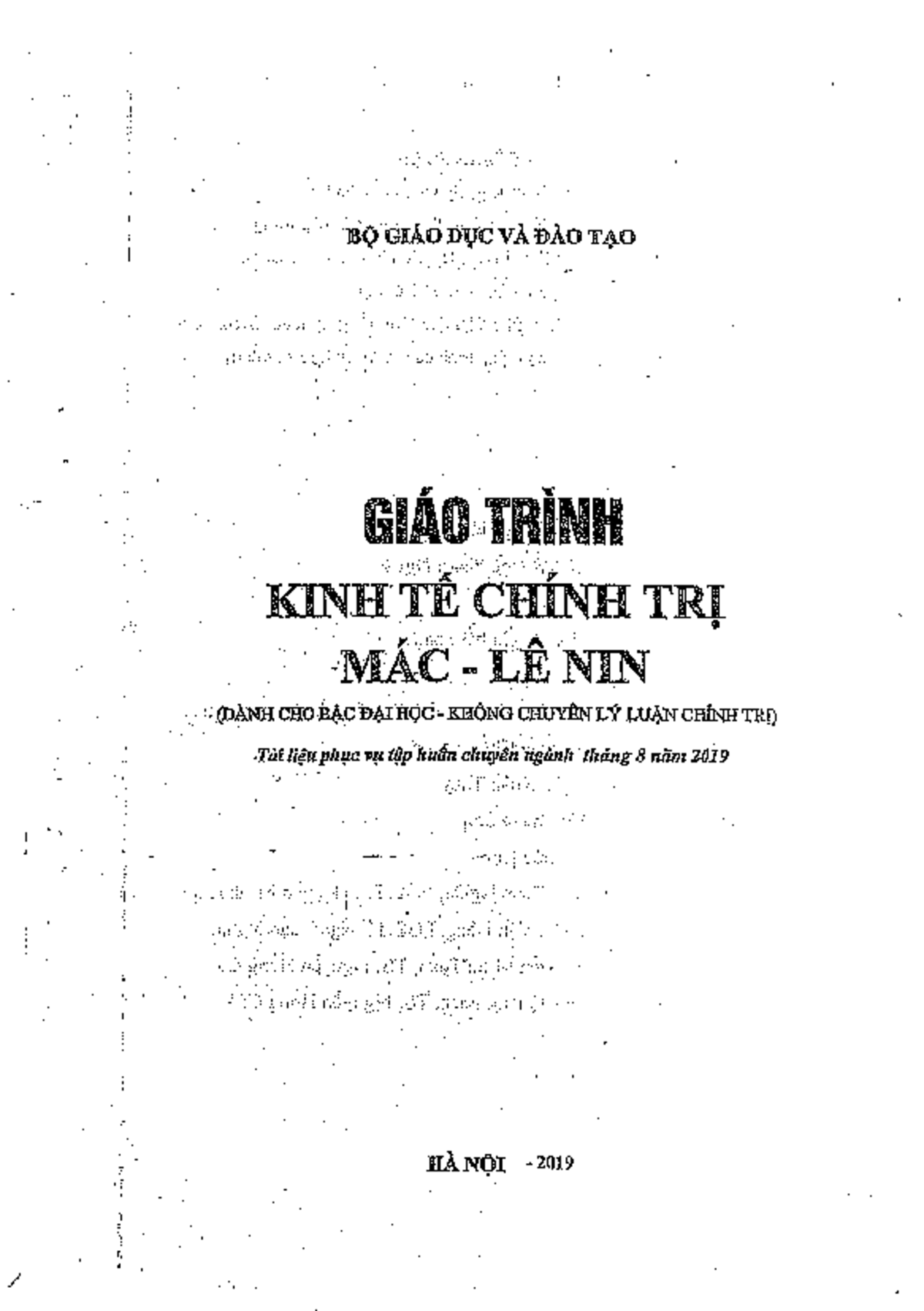 KTCT - giáo trình môn kinh tế chính trị - BO GIÃO DUC VA DÃO TAO GIÁO ...