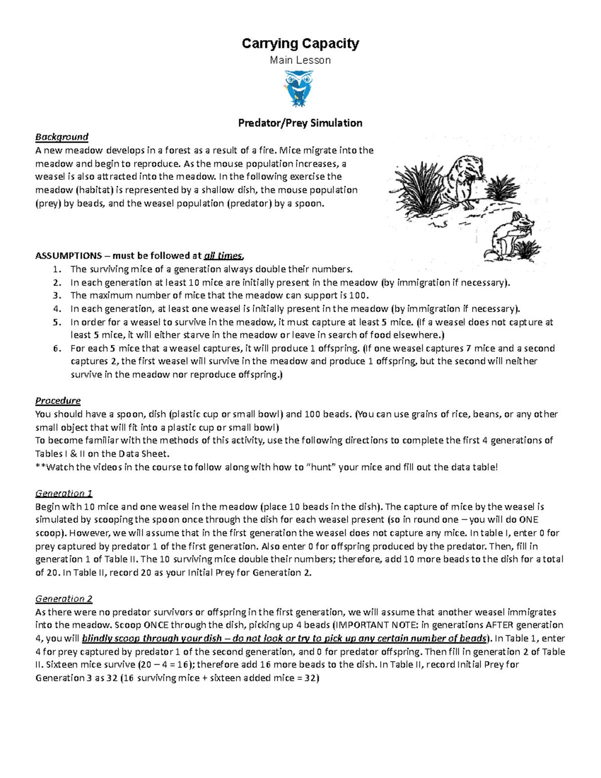 Copy of Carrying Capacity firstname - Carrying Capacity Main Lesson ...