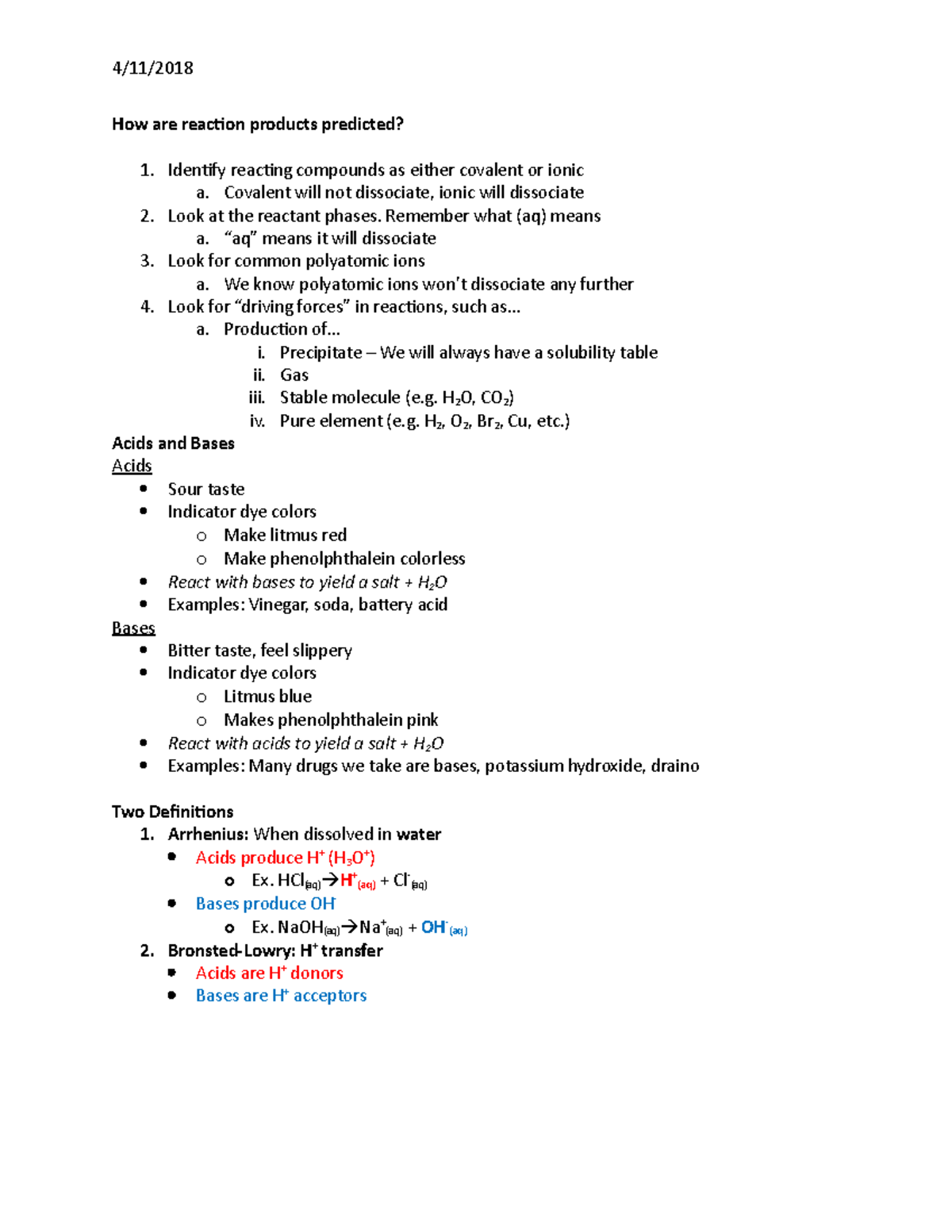 Predicting Products of Reactions - 4/11/ How are reaction products ...