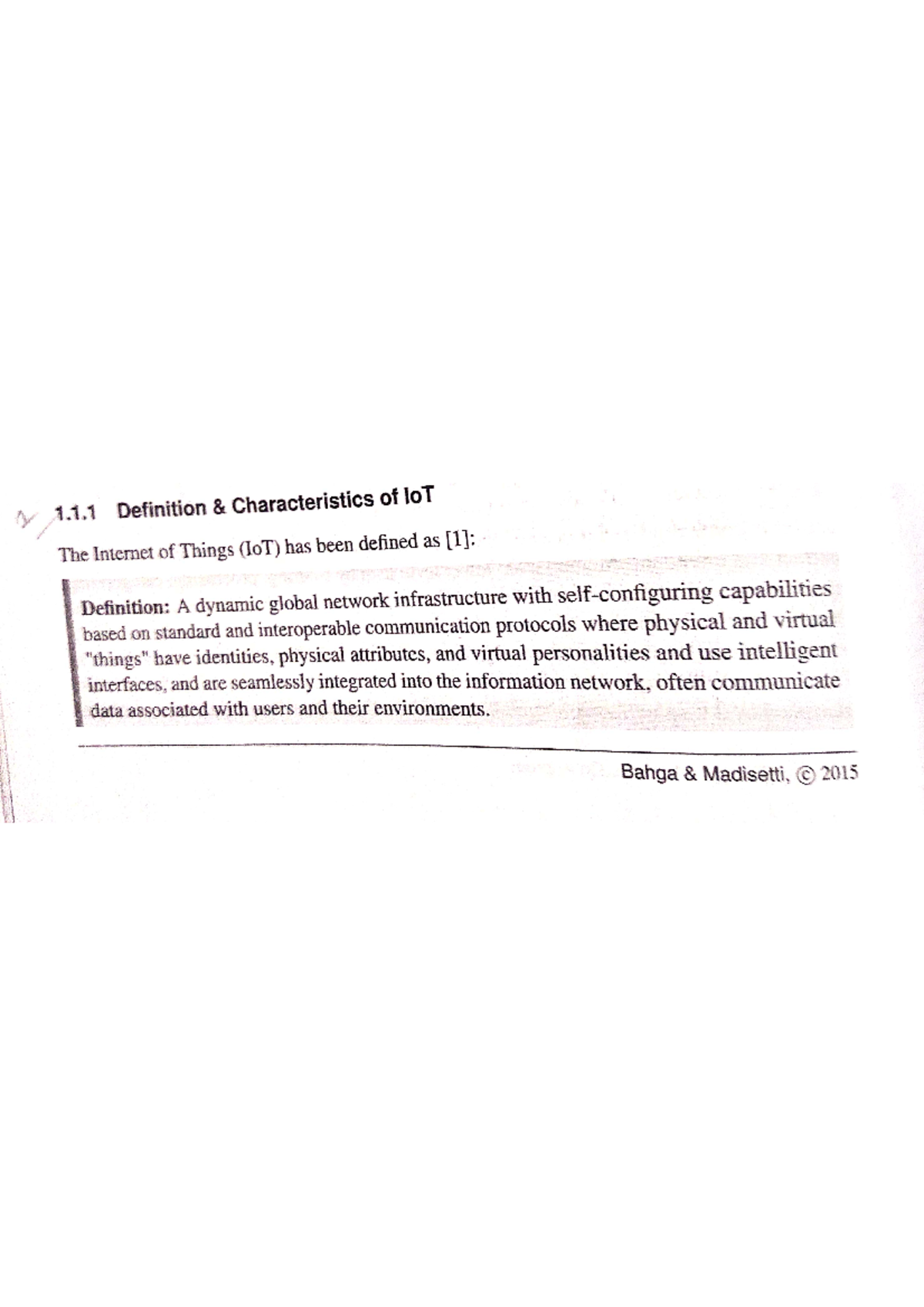 Io T - I hope it helps u - 1.1 Definition Characteristics of loT The ...