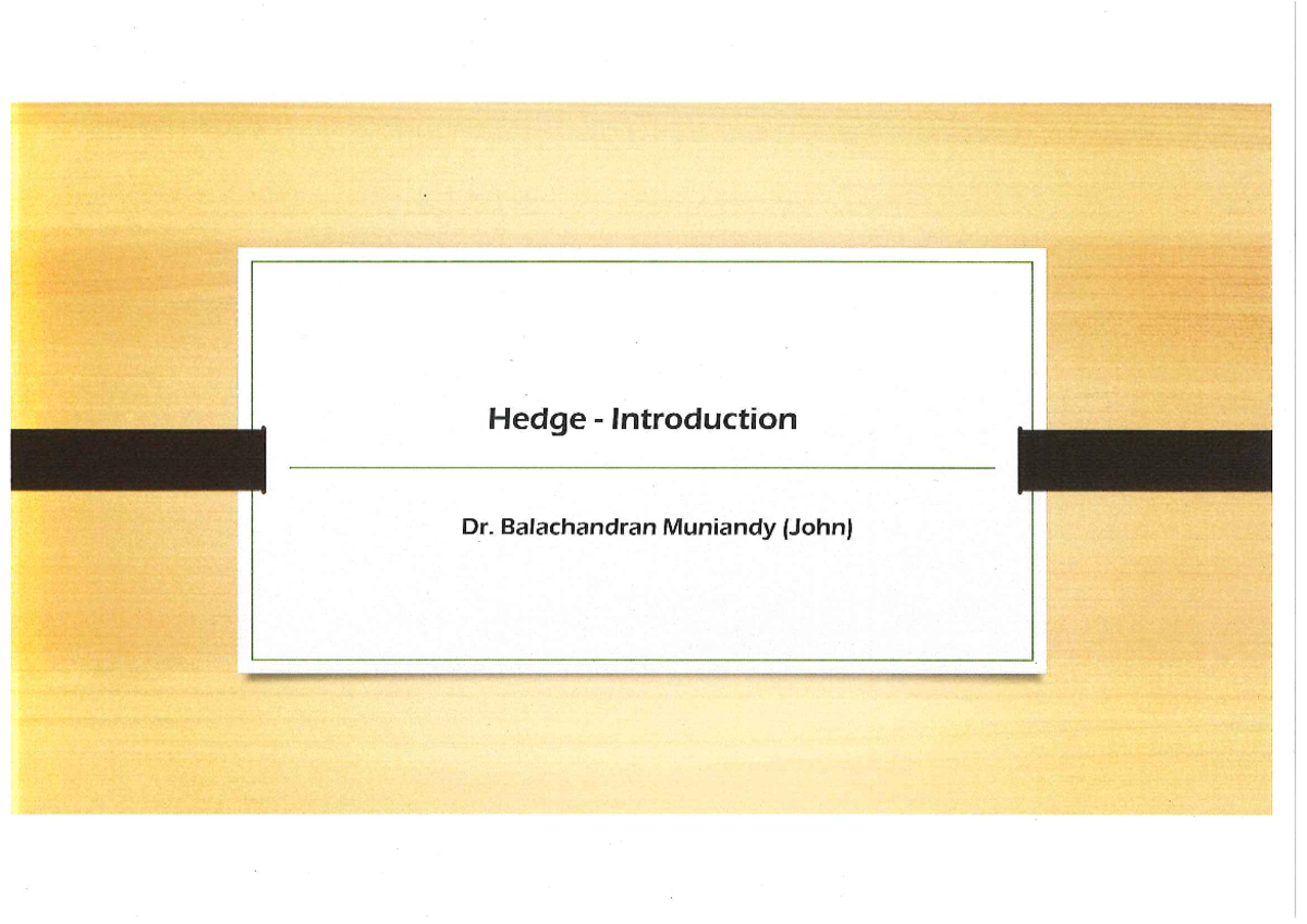 An introduction to hedge and hedge accounting - ACC3AFA - LaTrobe - Studocu