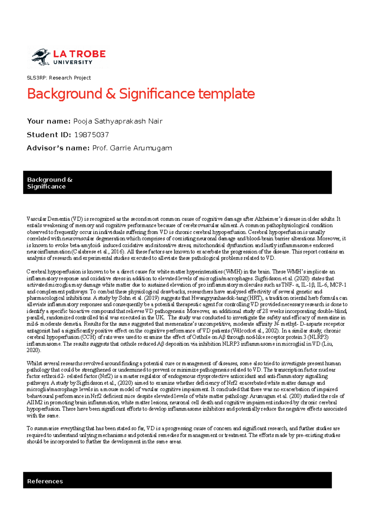 SLS3RP 2021 background significance template - SLS3RP: Research Project ...