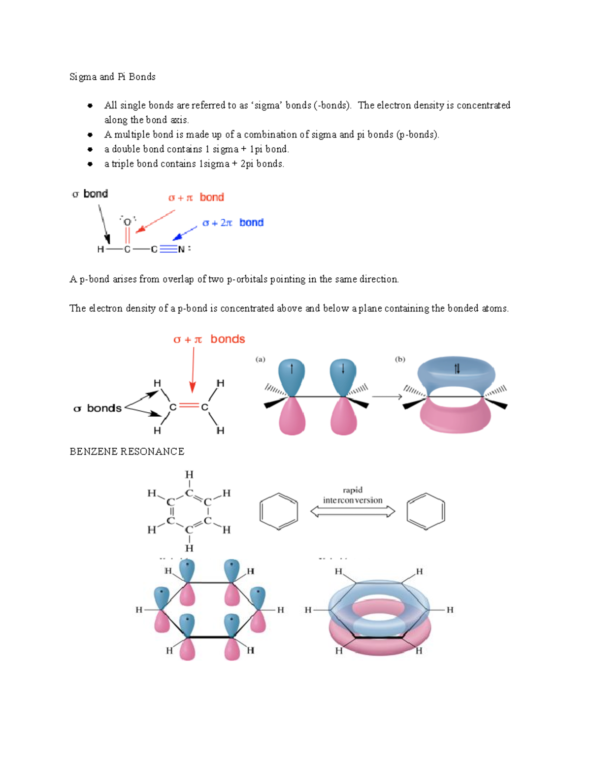 Chemistry 1611 1A - Sigma and Pi Bonds All single bonds are referred to ...