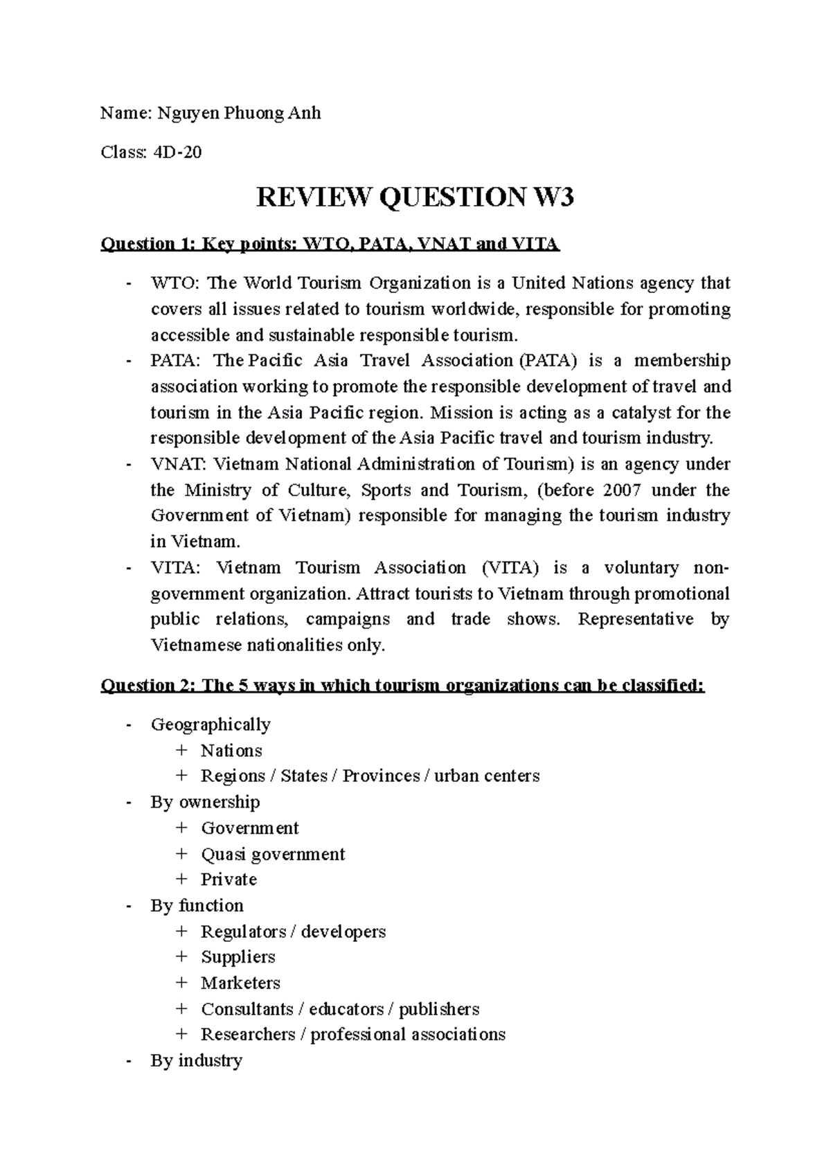 TR- W3 - exercises from lecture, review question exercises from lecture ...