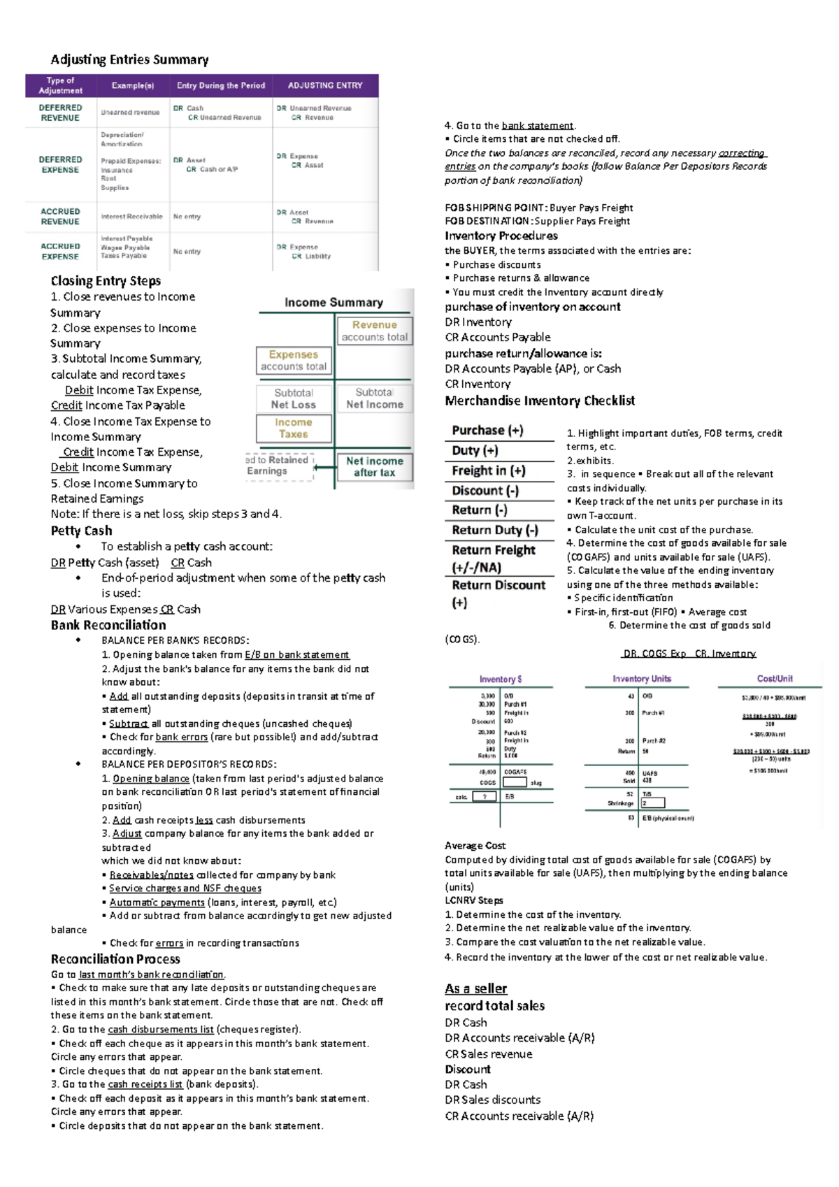 Cheat Sheet This Is Useful Adjusting Entries Summary - vrogue.co