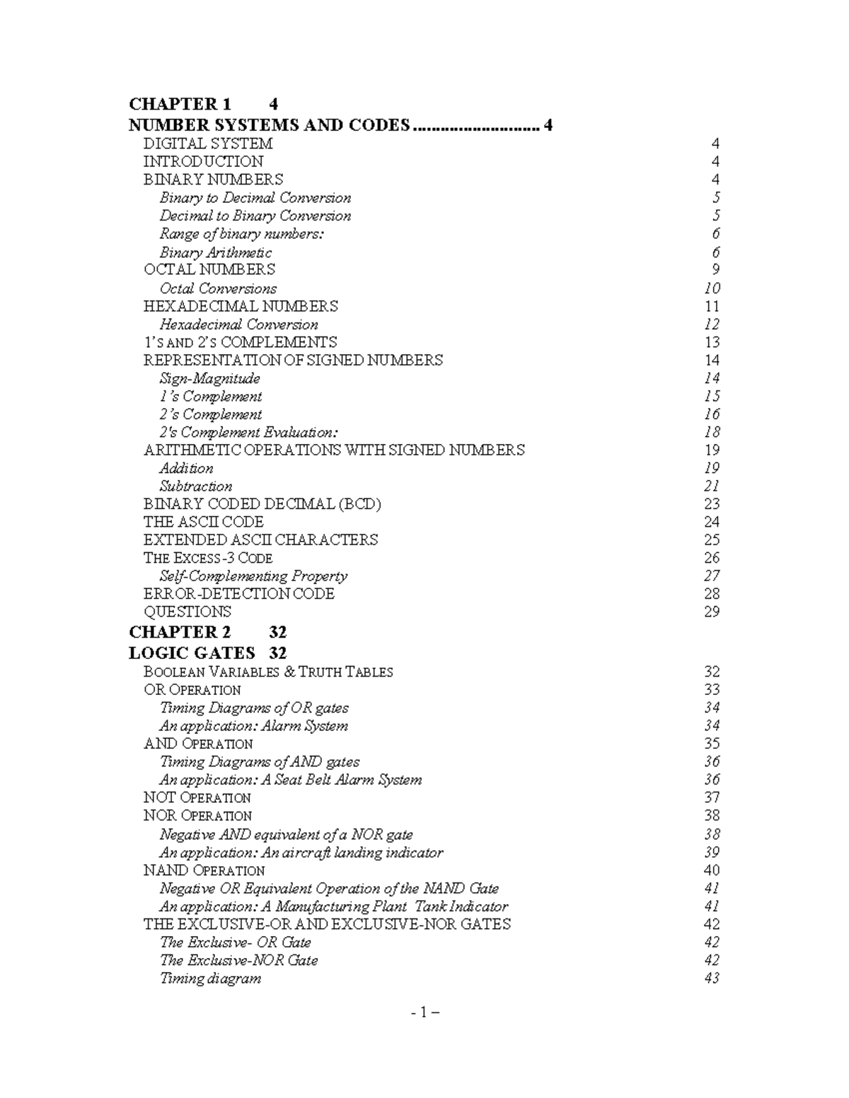 Logic contents all chapters except 5 2 - BINARY CODED DECIMAL (BCD) THE ...