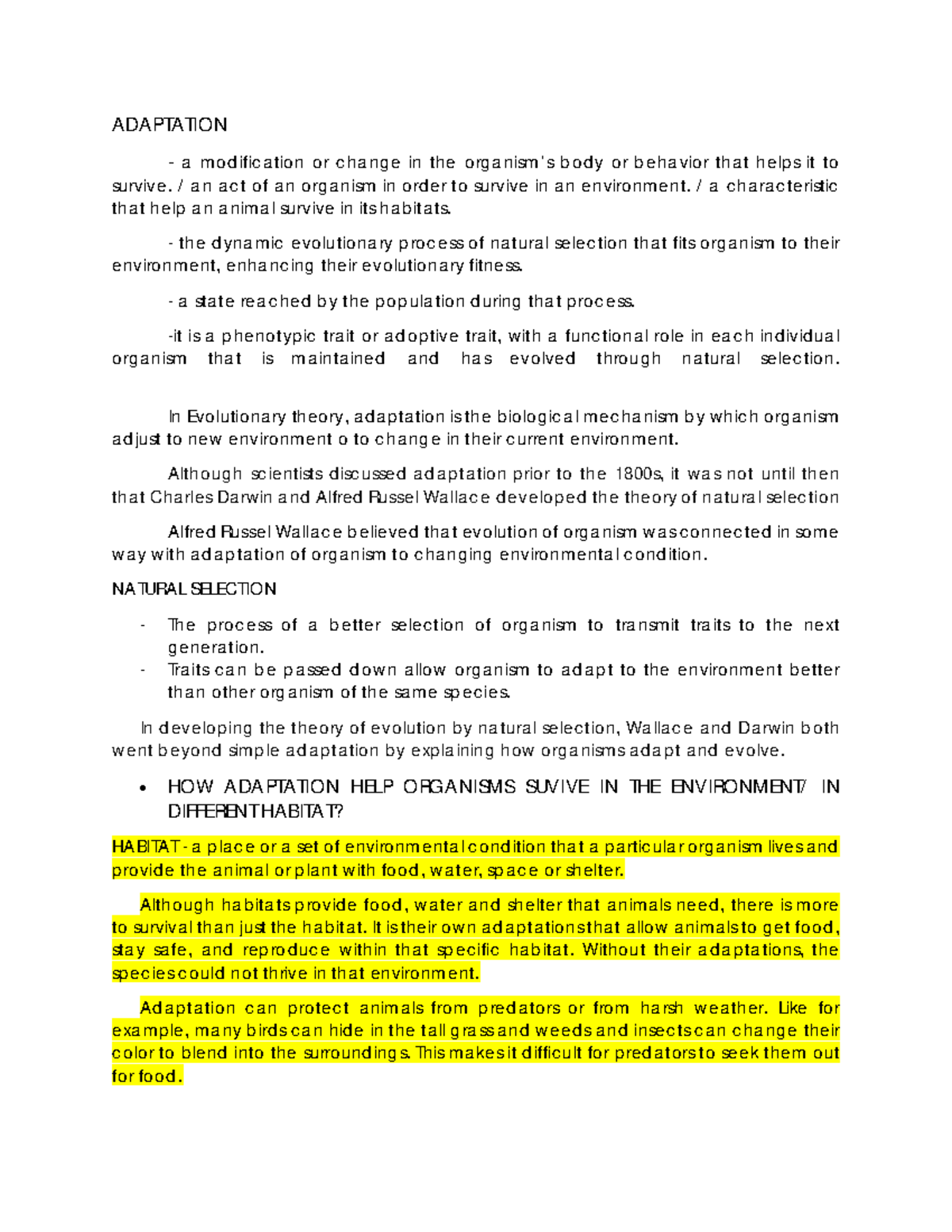 Adaptation - jhf - A DA PTA TIO N - a mo d ific a tio n o r c ha ng e ...