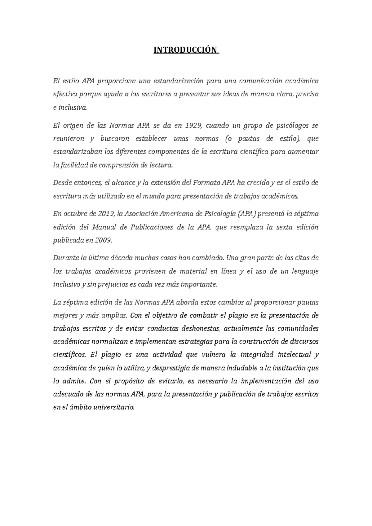 Normas APA Sobre Referencias Bibliográficas- JOSE - INTRODUCCIÓN El ...