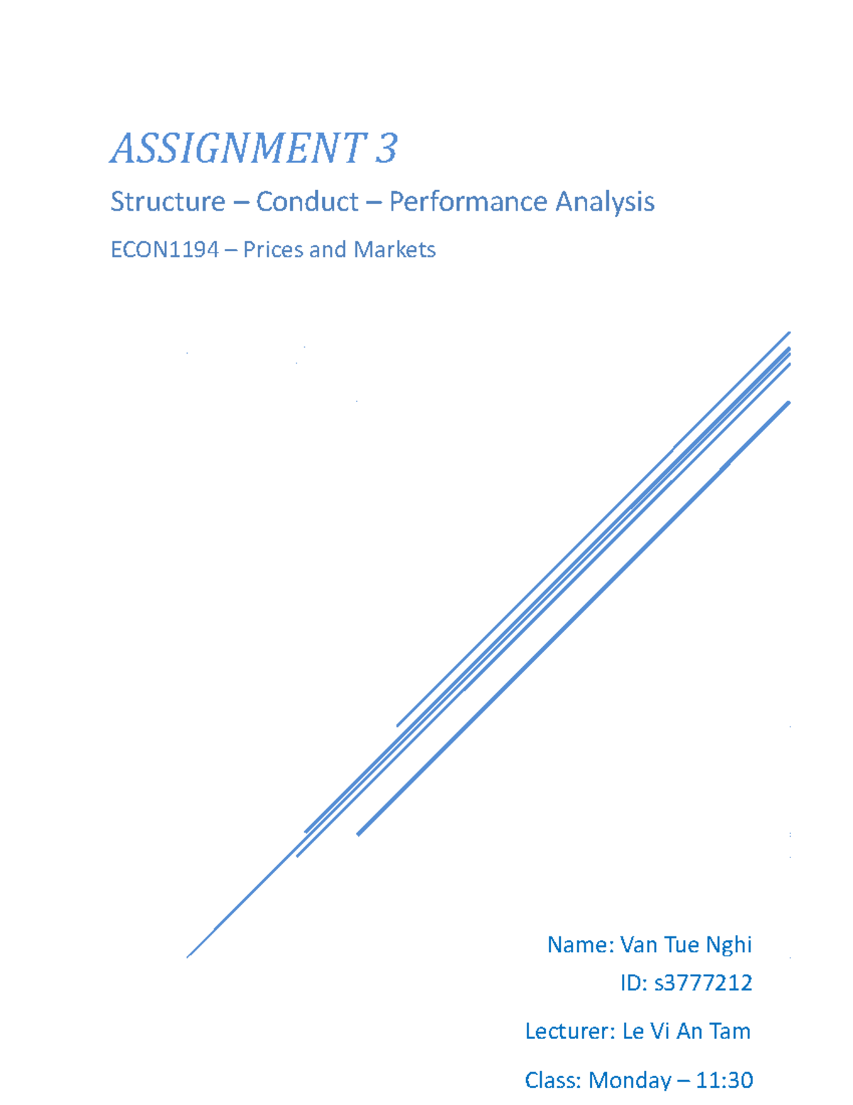 Assignment 3 - Structure – Conduct - Performance Analysis - ASSIGNMENT ...