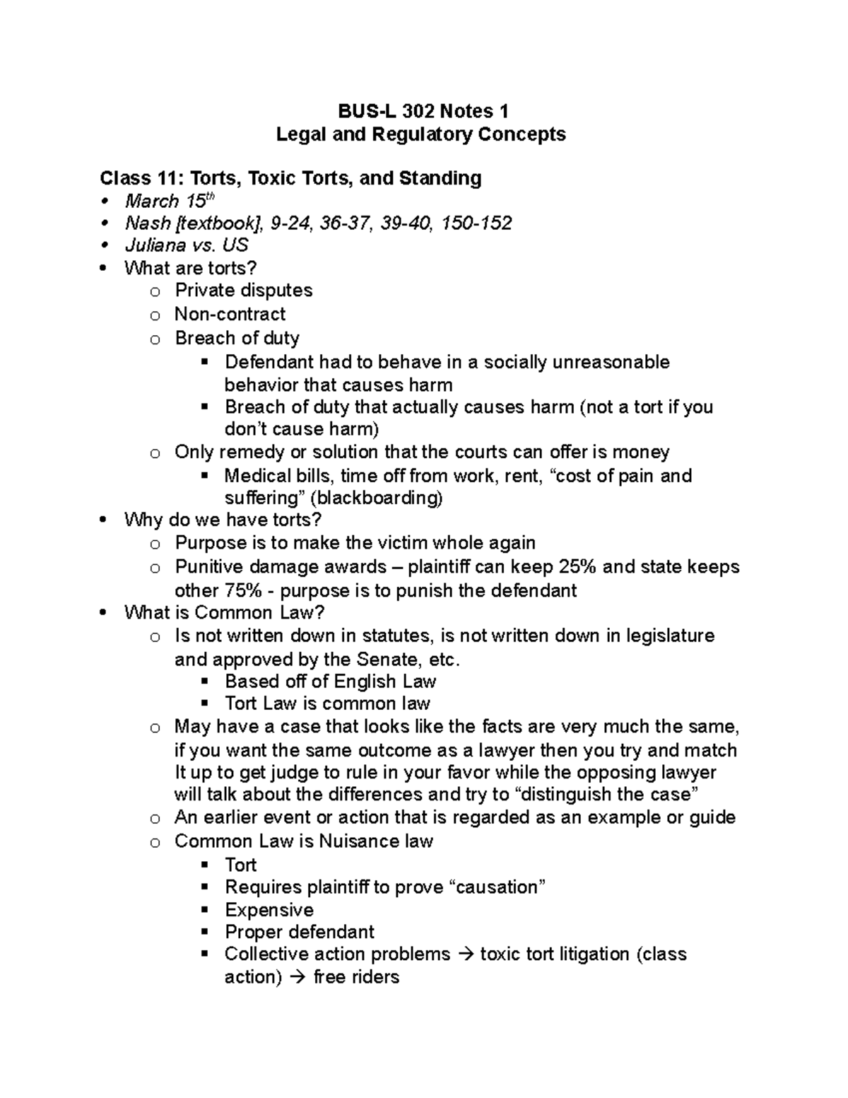 BUS-L 302 Notes 1 - Professor Kelly Eskew; Spring 2021 - BUS-L 302 ...