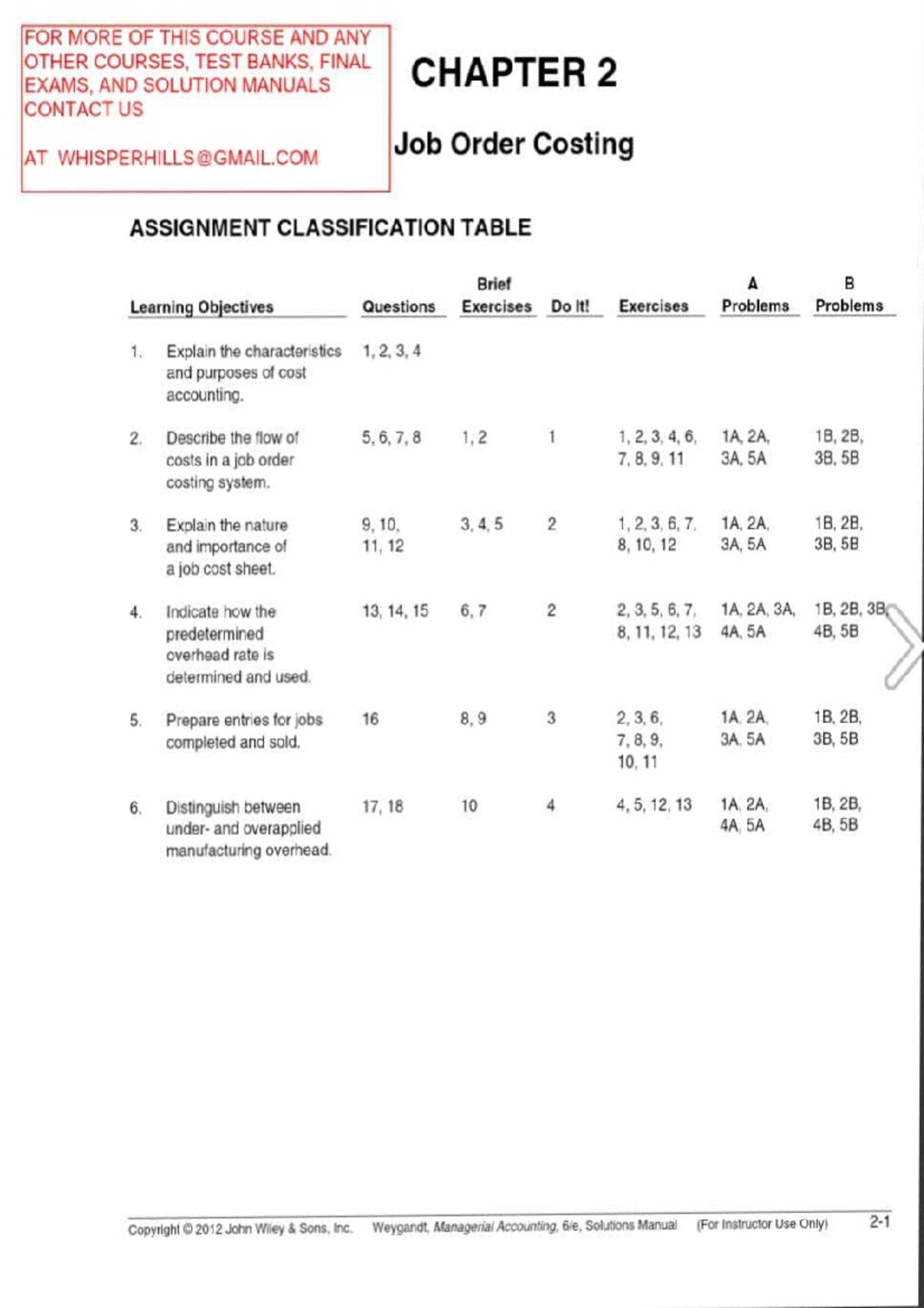 Job order solution manual - Cost accounting - Studocu