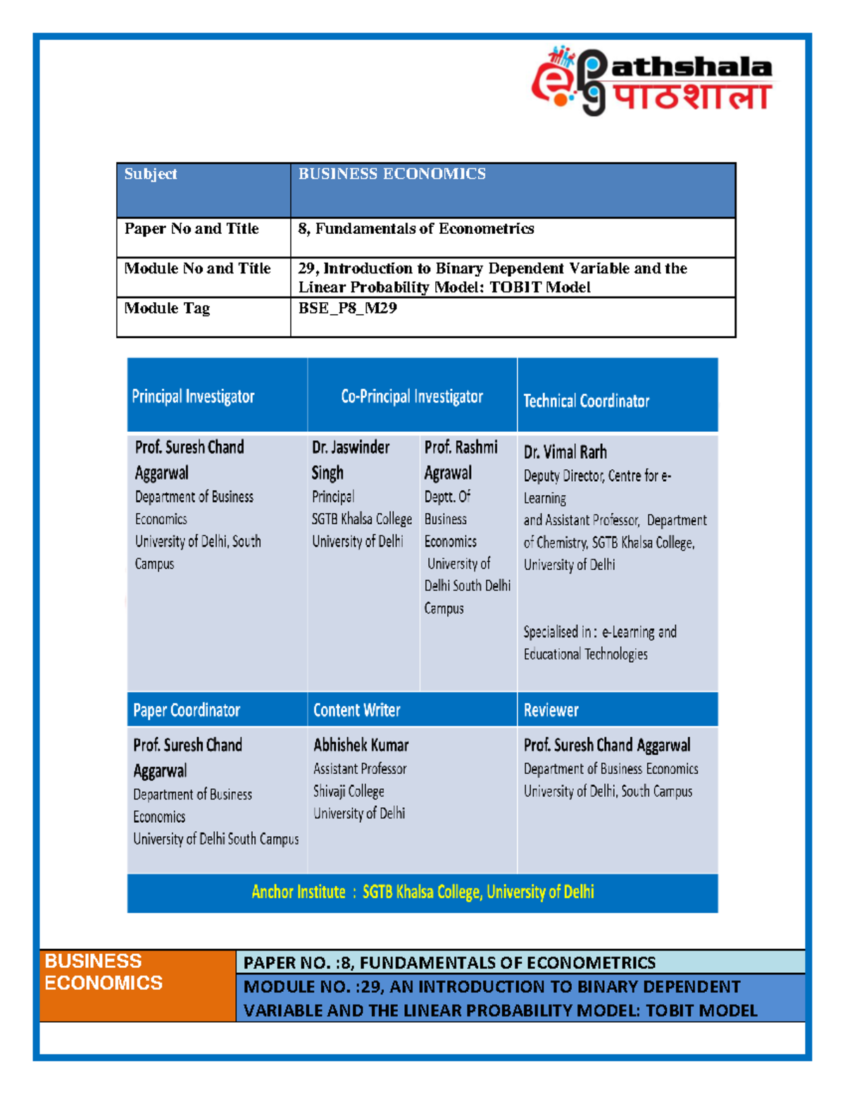 , Introduction to Binary Dependent Variable and the Linear Probability ...