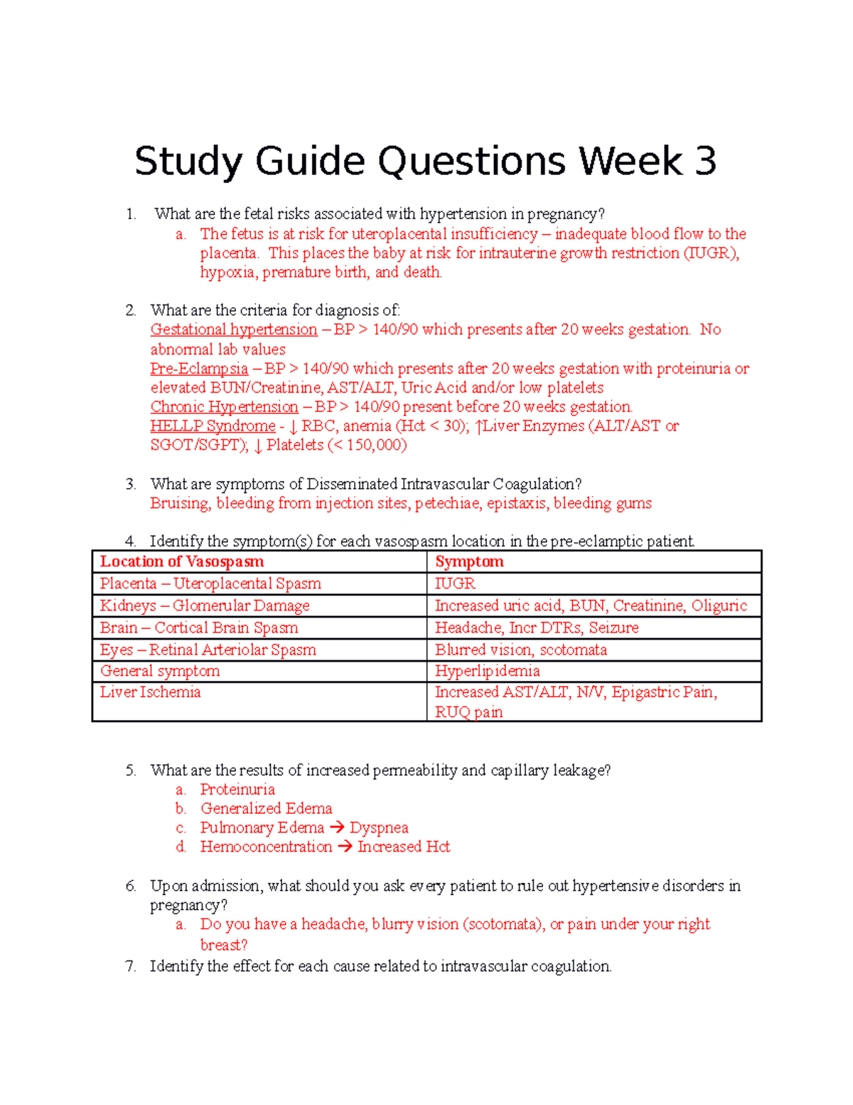 Week 3 Study Guide Questions Feedback - Study Guide Questions Week 3 ...