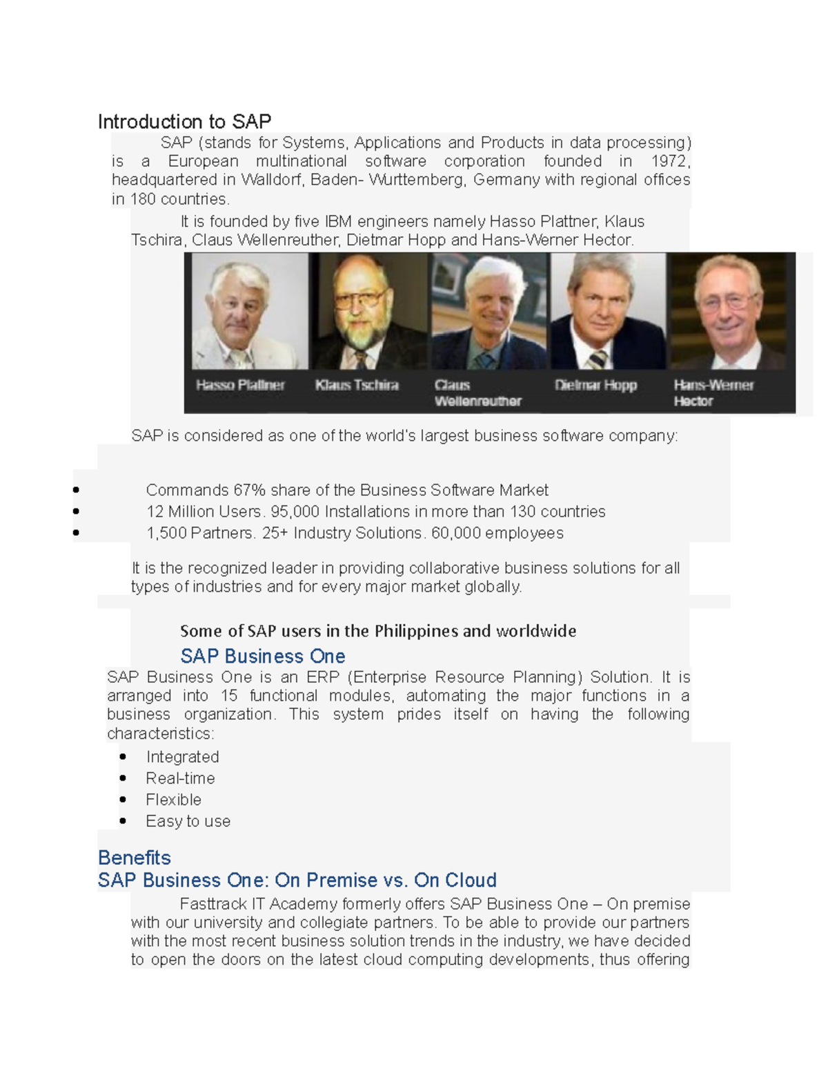 AIS MID - CHRISTIAN - Introduction to SAP SAP (stands for Systems ...