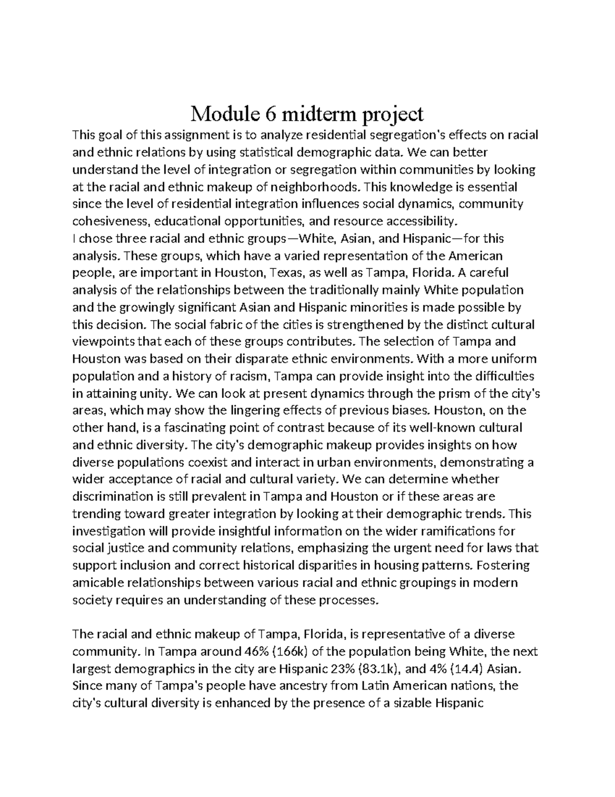 Module 6 midterm project - Module 6 midterm project This goal of this assignment is to analyze ...