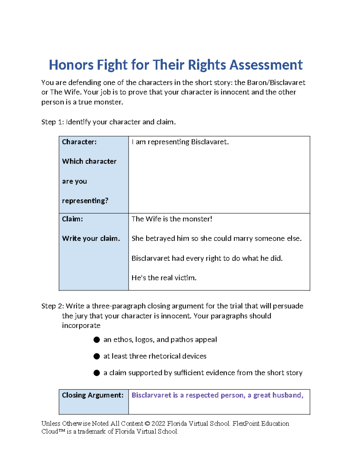 04.08 Honors Fight for Their Rights - Your job is to prove that your ...