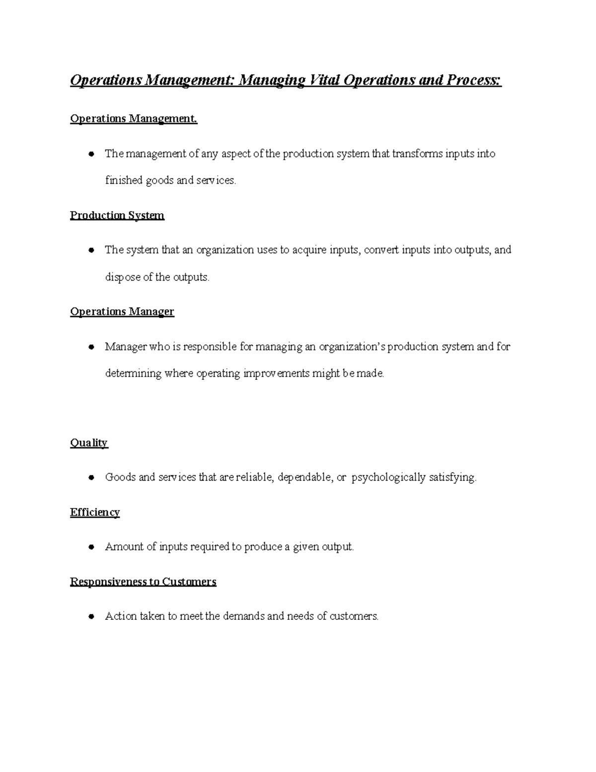 CH14 Operations Management Managing Vital Operations and Process - Operations Management ...