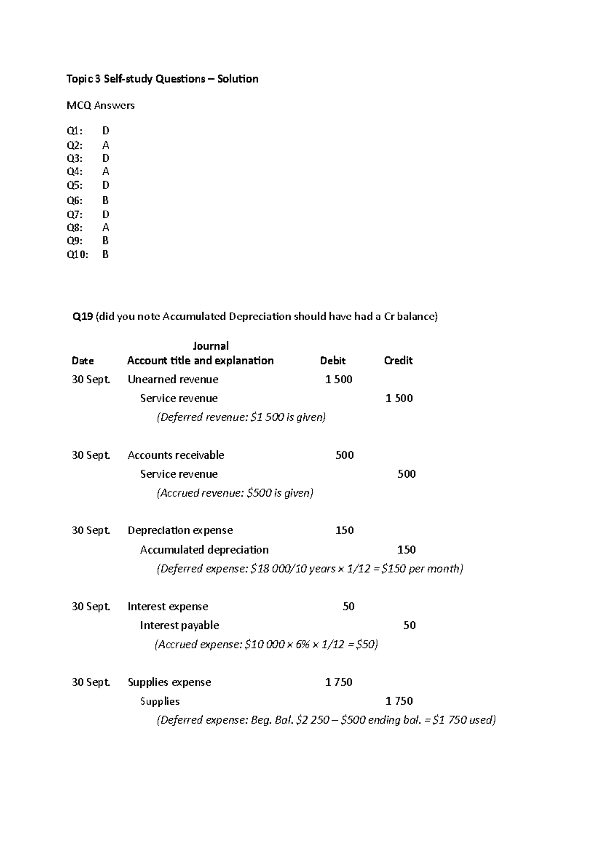 Topic 3 Self Study Solution - Topic 3 Questions Solution MCQ Answers Q1 ...