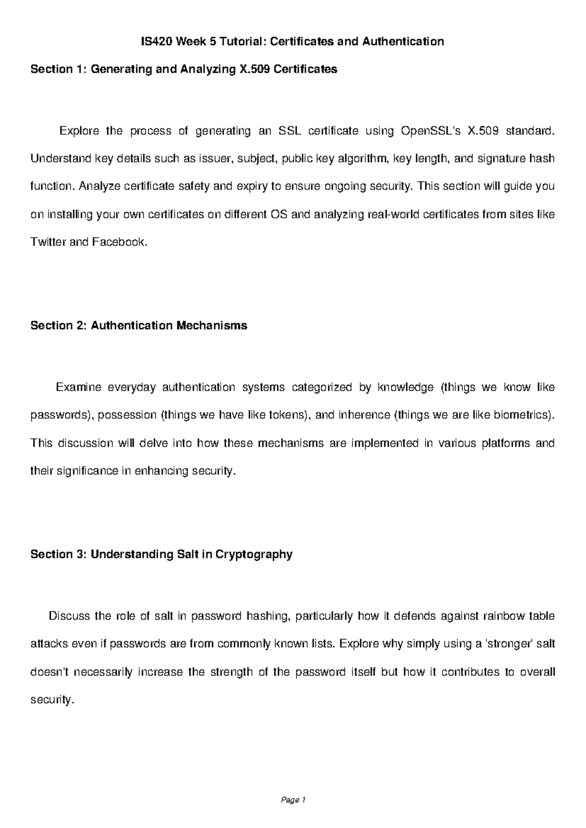 IS420 Week 5 Certificates and Authentication - IS420 Week 5 Tutorial ...