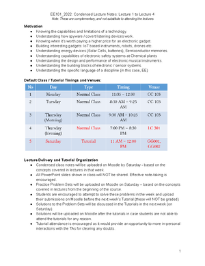 Tutorial-9 - EE101 Tutorial 9 - Tutorial Sheet - 9 (EE101-S3) Date: 7 ...