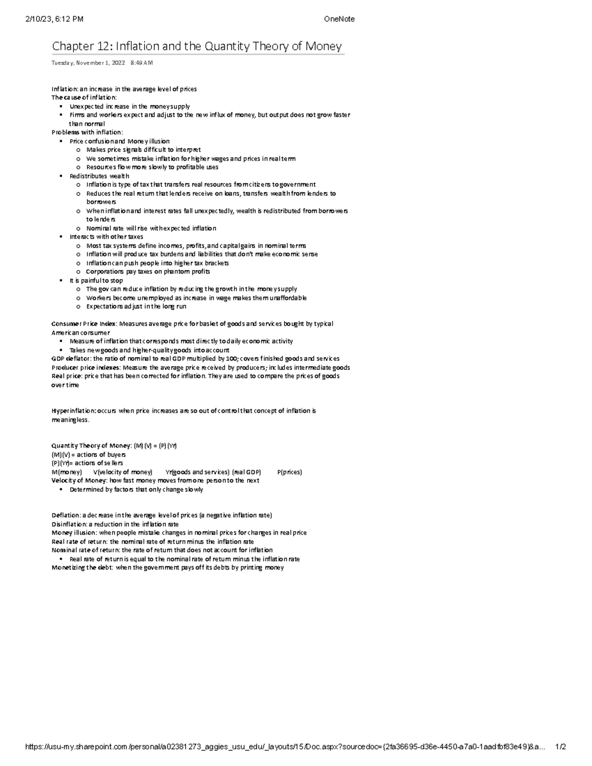 Chapter 12: Inflation and the Quantity Theory of Money - 2/10/23, 6:12 ...