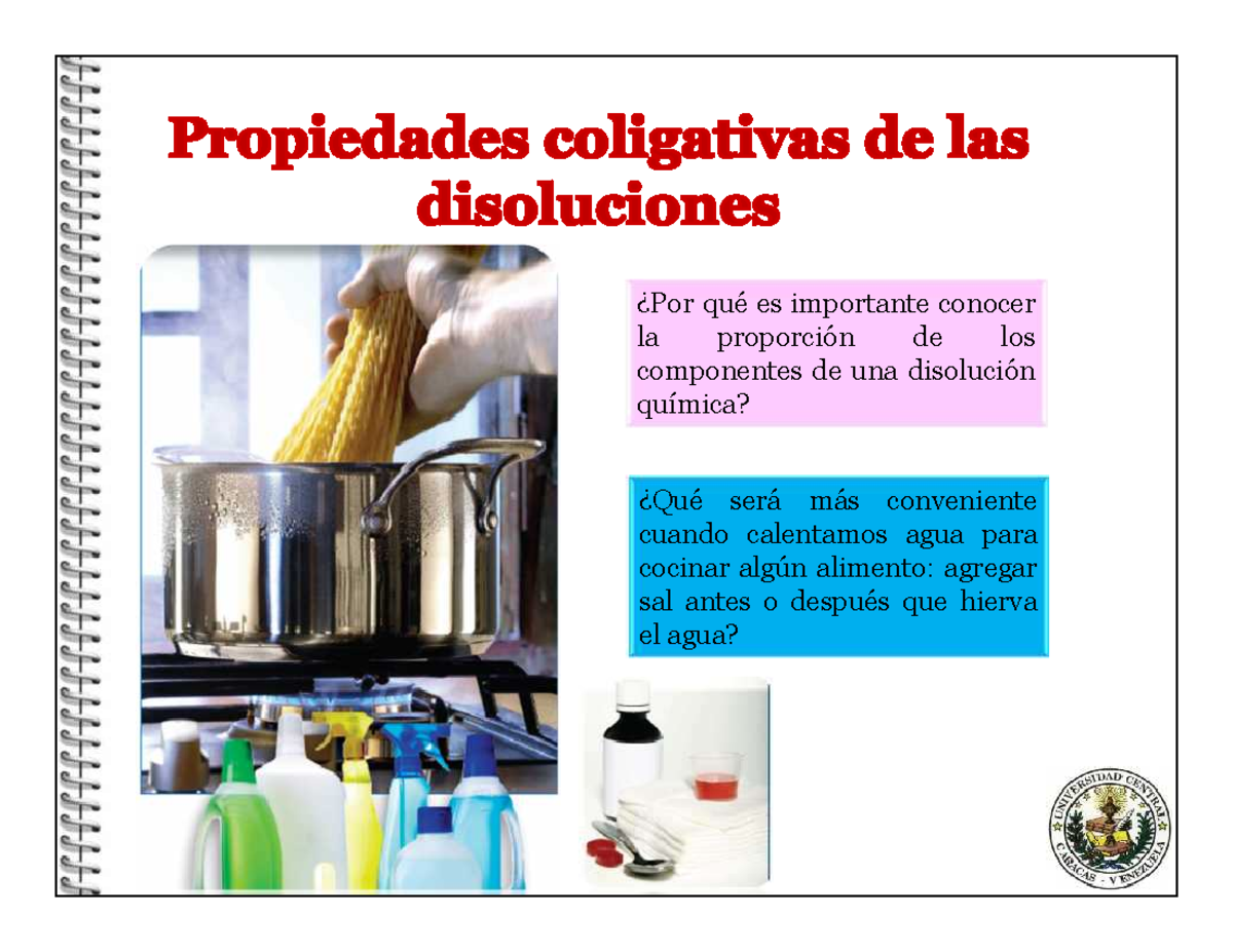 Prop. Soluciones (QUIMICA) Que mas quieres que ponga? - ¿Por qué es ...
