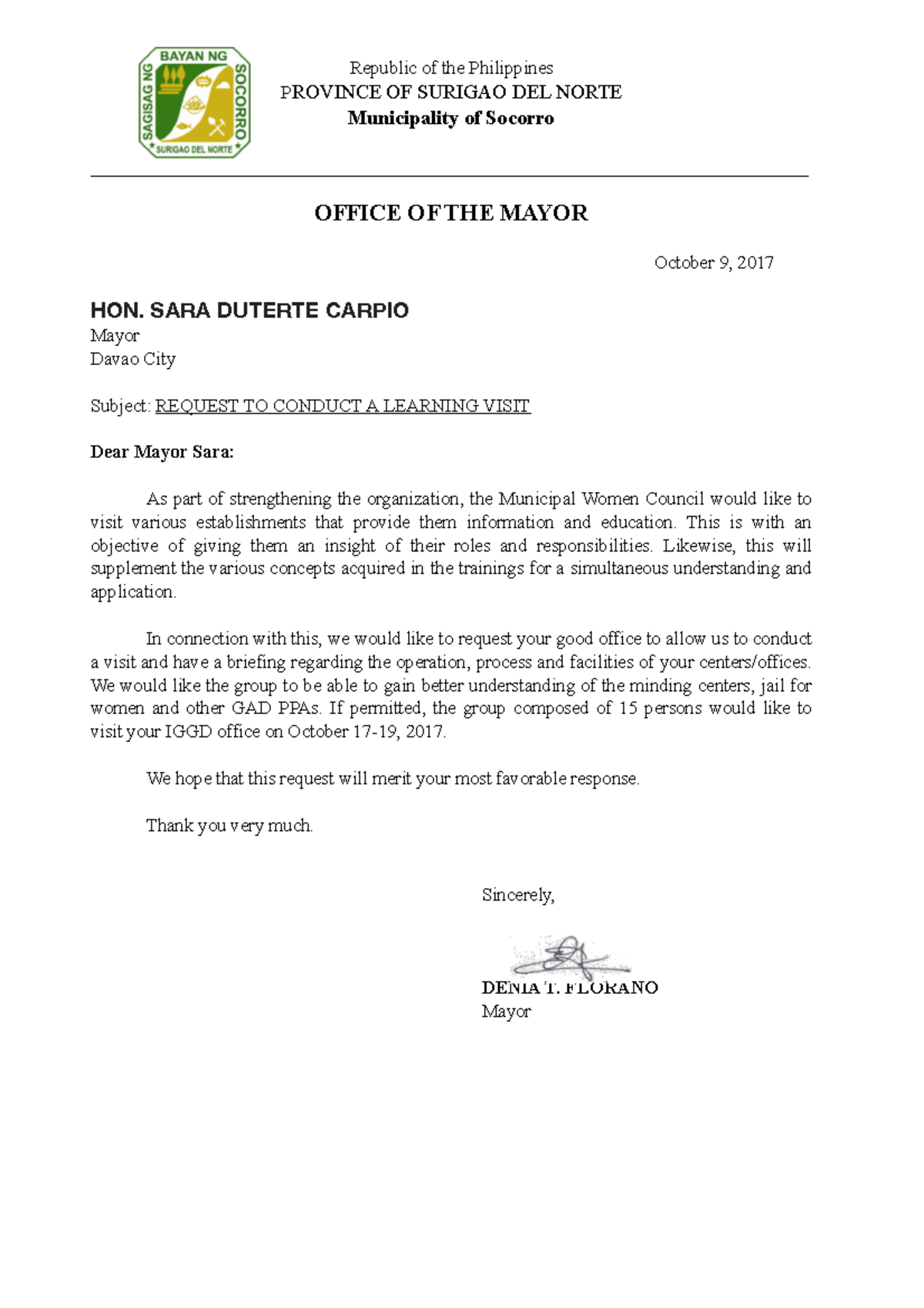 378882913 Sample Request Letter - Republic of the Philippines PROVINCE ...