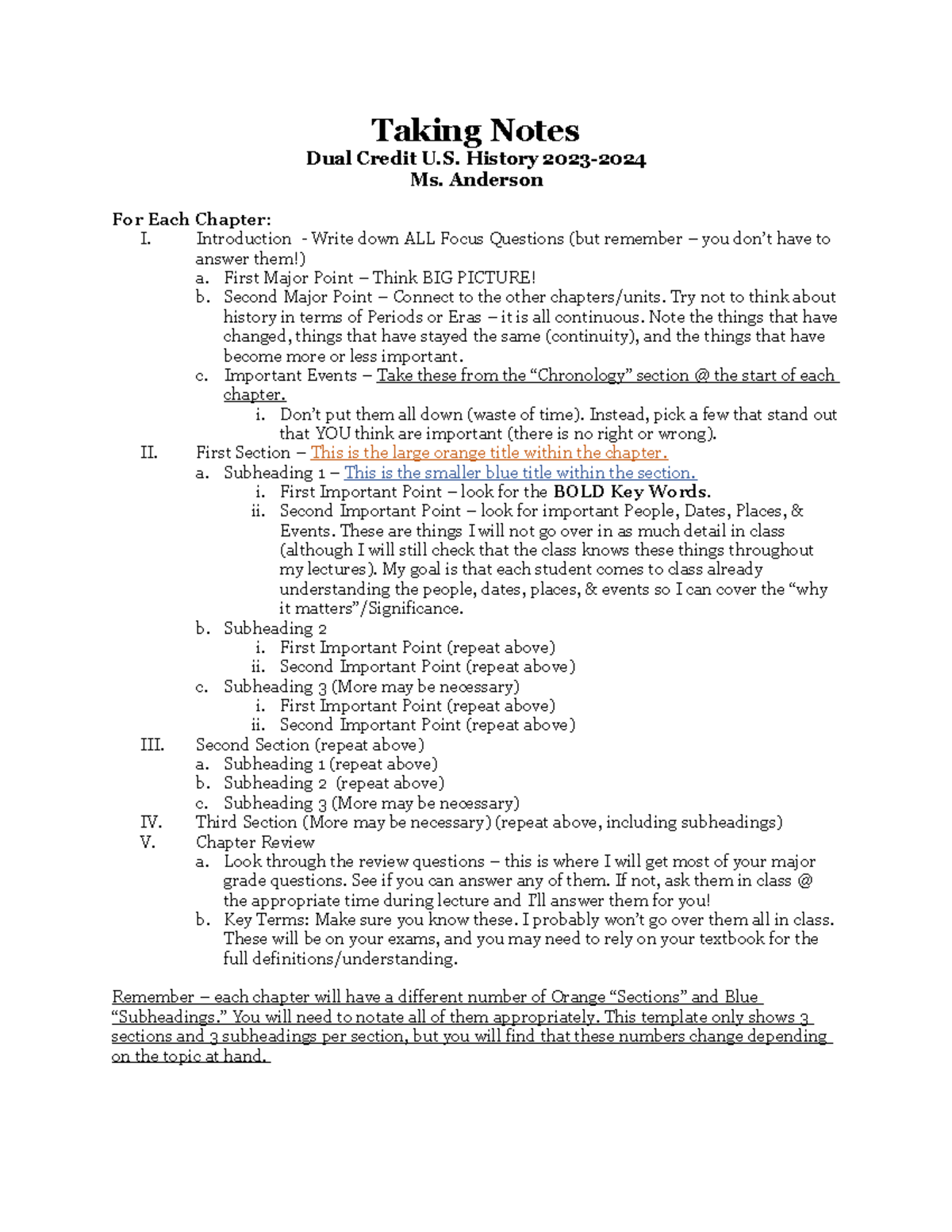 How to Take Notes for this Class (Suggestion) - Taking Notes Dual ...