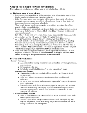 Chapter 13 - Intro to Journalism and Media - Chapter 13: writing news ...