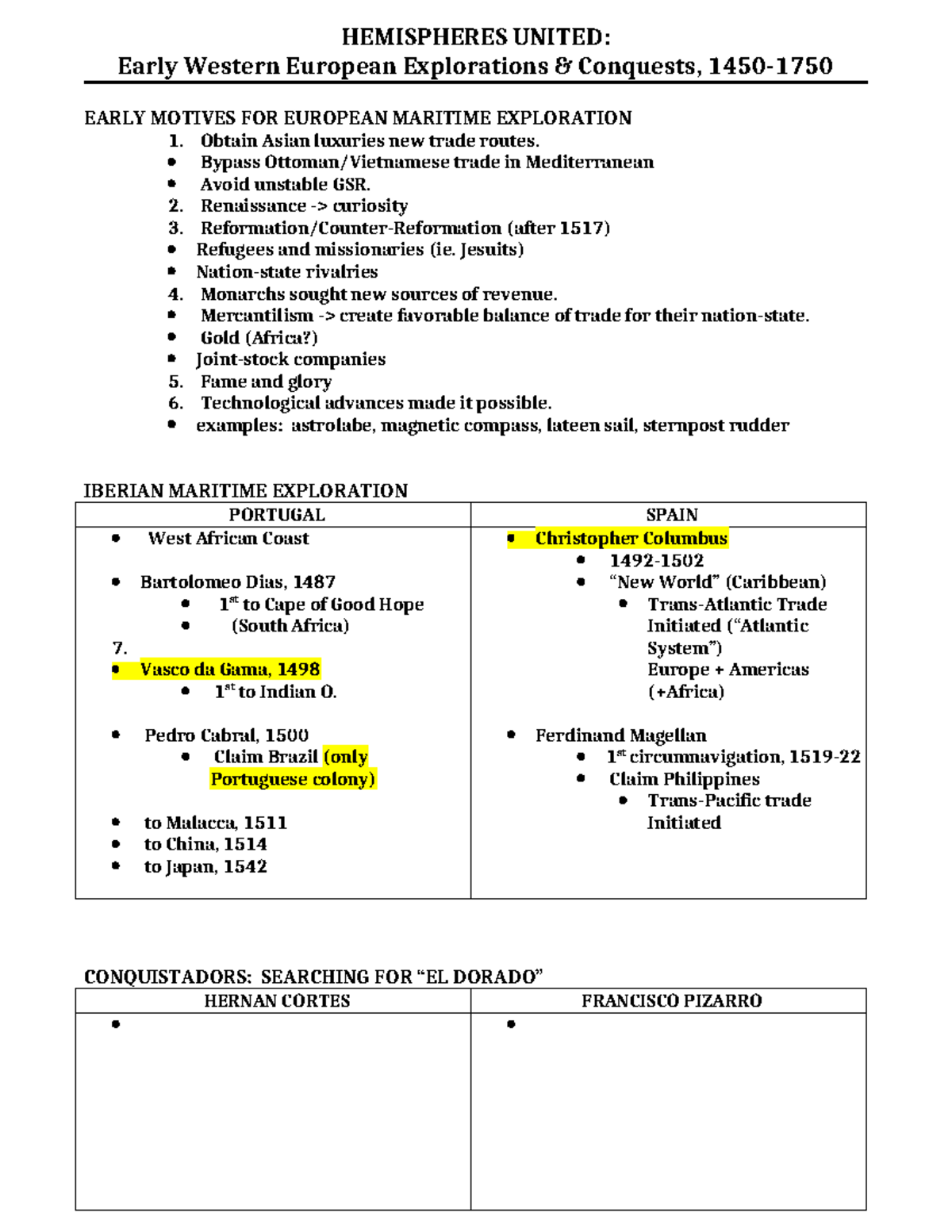 AP - Hemispheres United - European Exploration - Power Point Guided ...