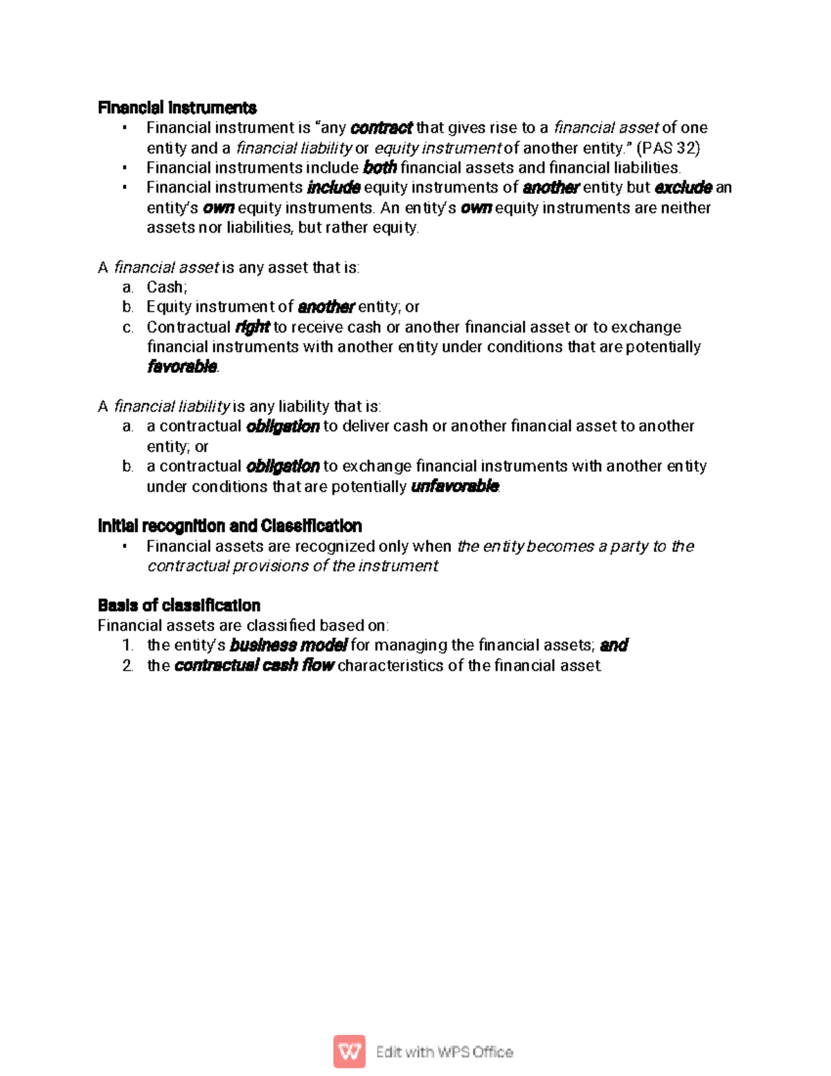 Financial instruments-assets - Financial instruments - Financial ...