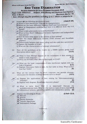 DWDM Question Bank - DWDM QUESTION BANK UNIT 1 Discuss different types of data to which data ...
