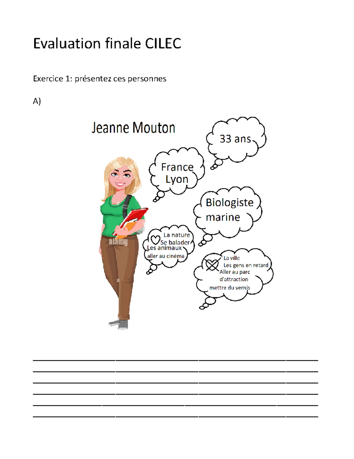 Test Erasmus - Evaluation finale CILEC Exercice 1: présentez ces ...